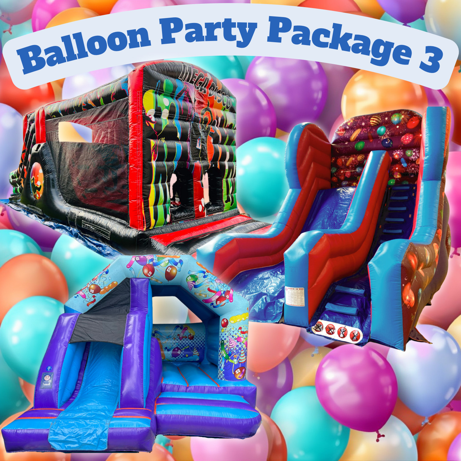 Party Themed Bouncy Castle Hire | Colourful Fun Inflatables