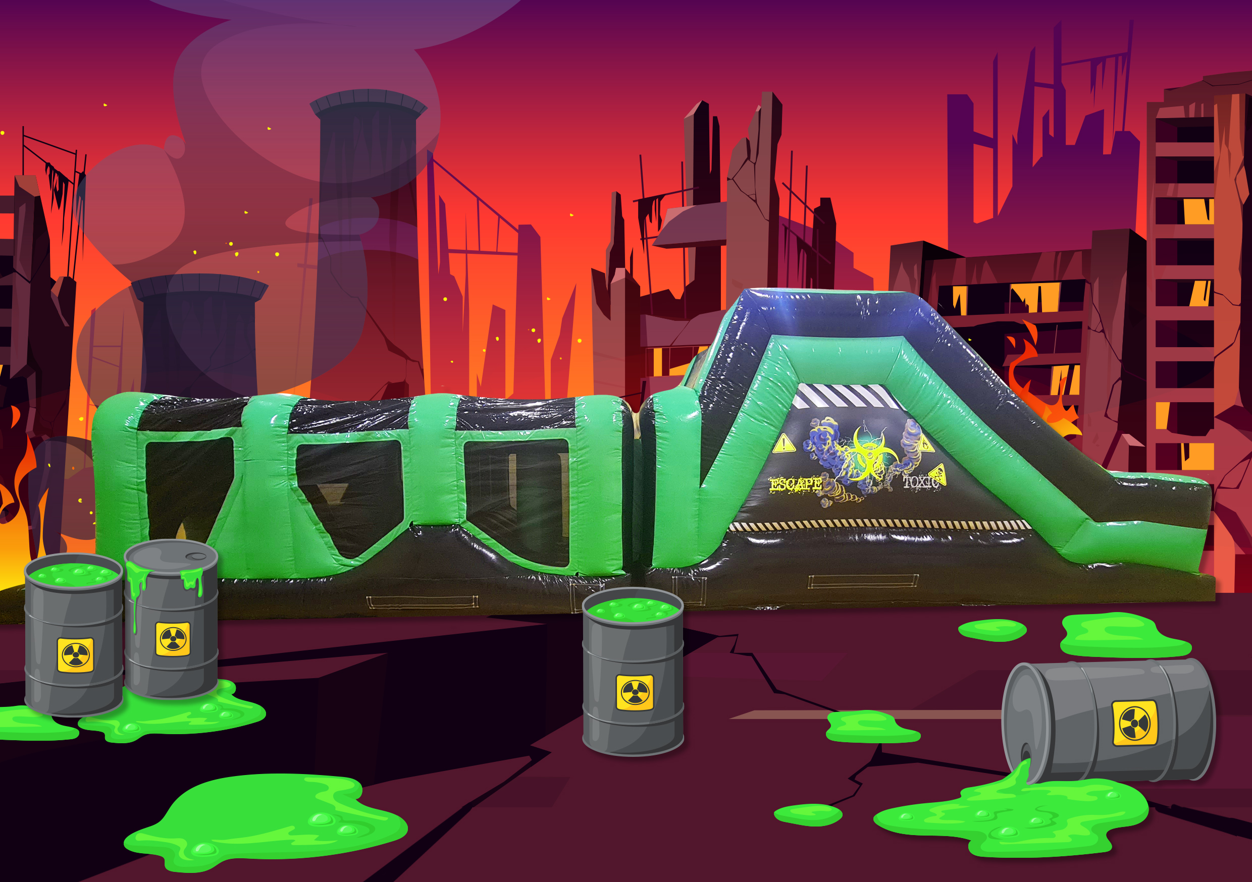 Toxic Assault Course - 2 Part - Bouncy Castle Hire in Cleveland ...