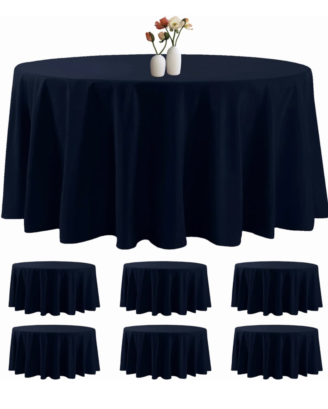 120 inch black round folded hem table cloth - Party and Event Rental ...