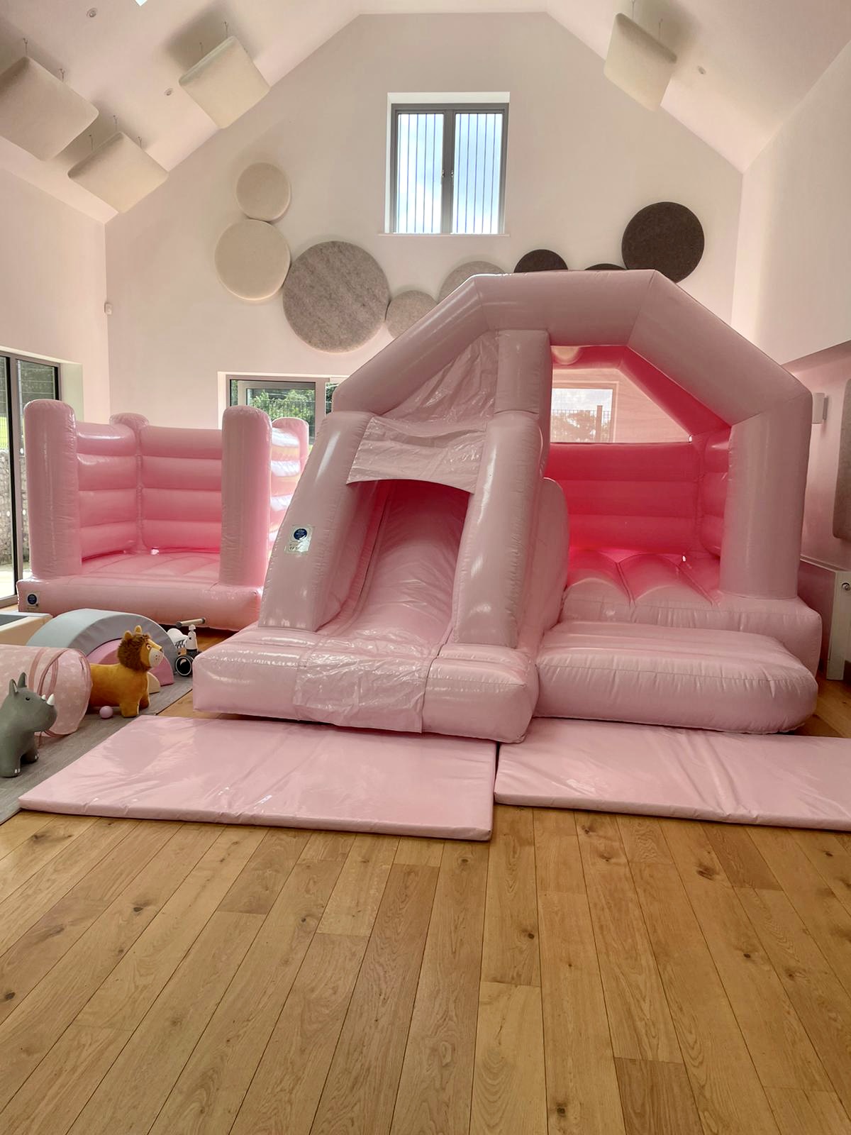 Pastel Pink Bounce & Slide Bouncy Castle Hire | London & Kent
