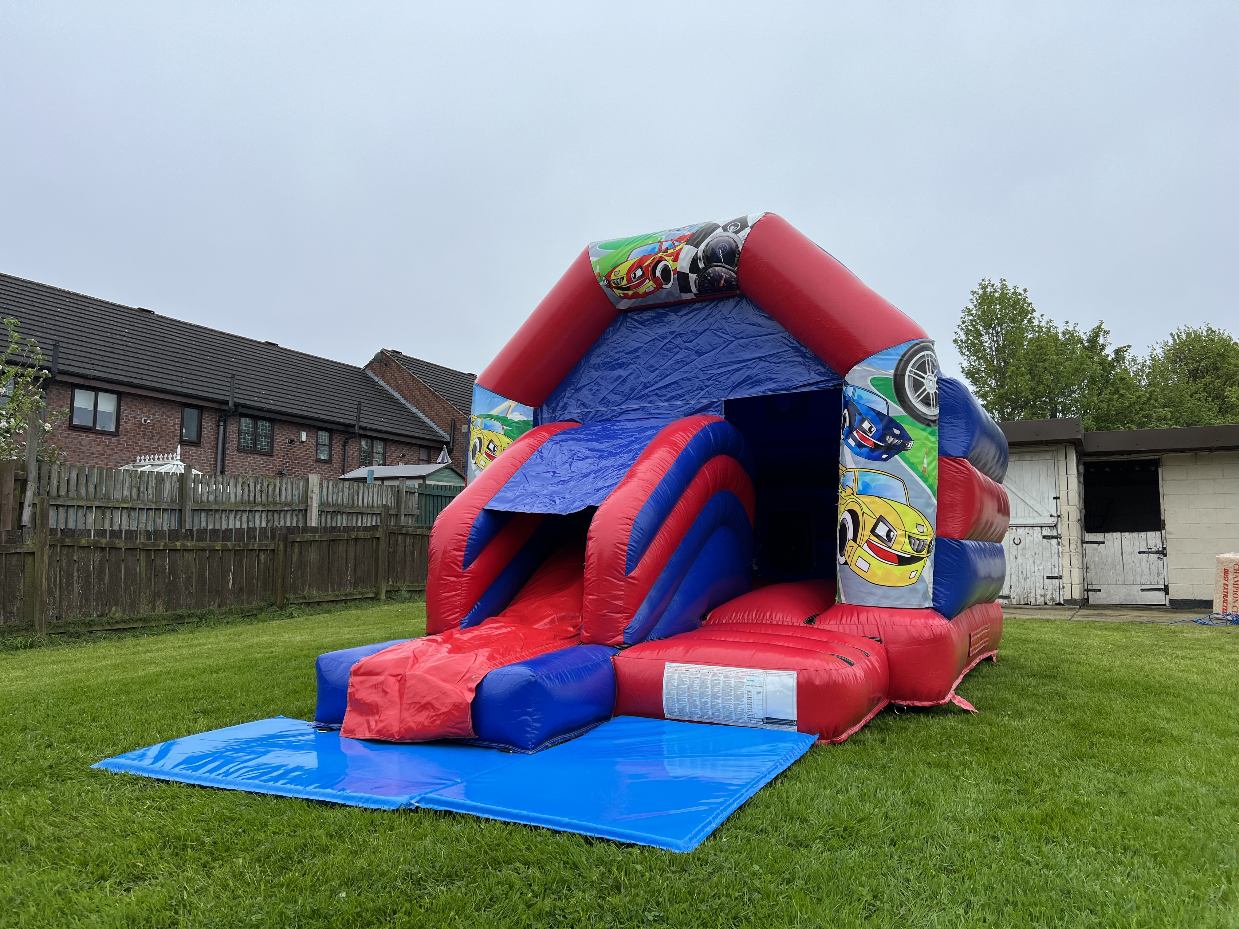 New 2026 Cars Bouncy Castle with Slide Combo Hire Wrenthorpe Wakefield