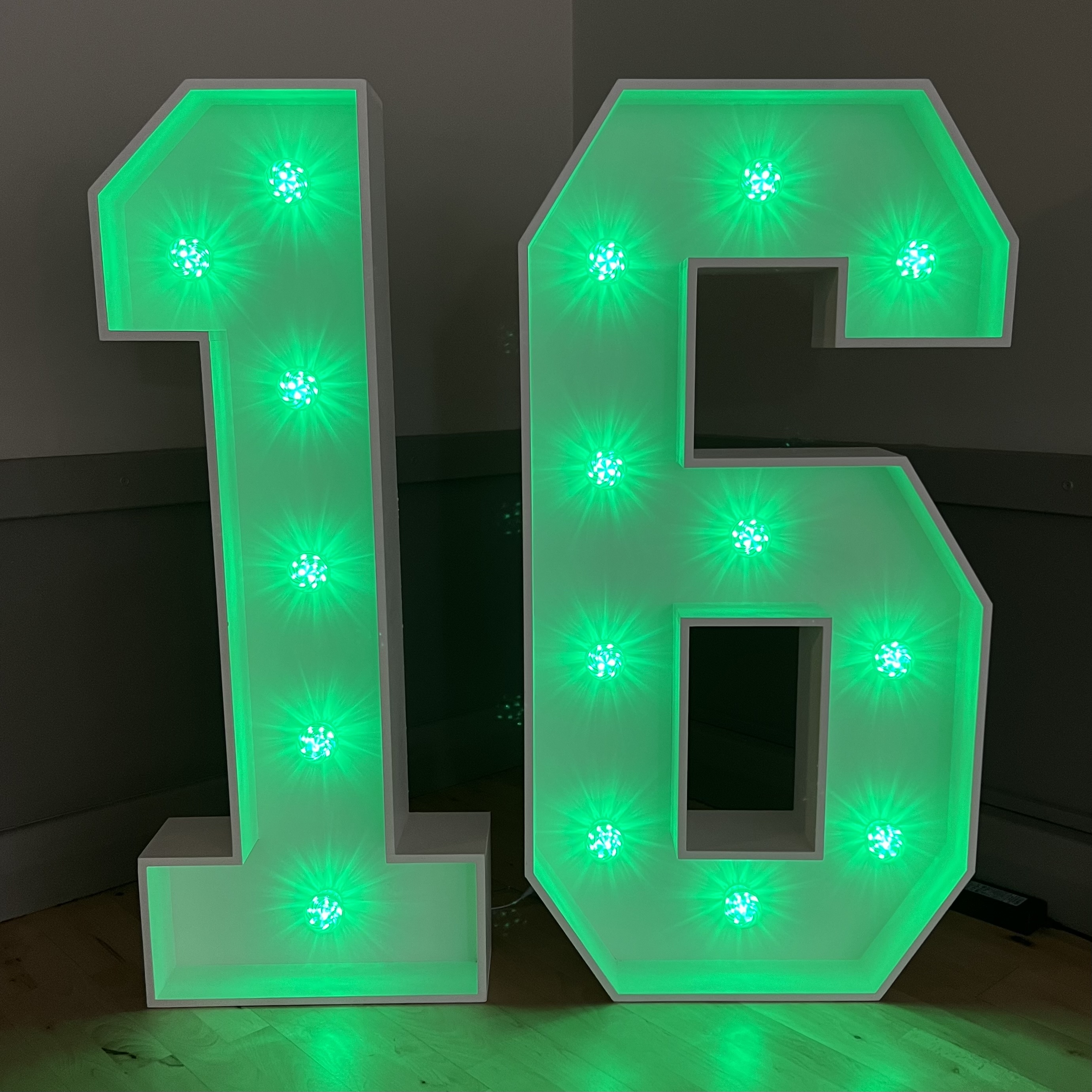 Light-Up LED Numbers 16 - Bouncy Castle Hire in Crowborough, Tunbridge ...