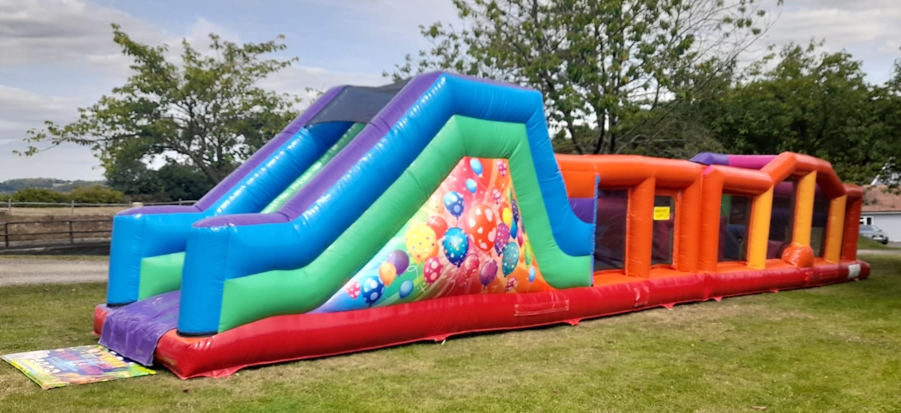 Assault Course Inflatable Party theme 60ft x 10ft - Bouncy Castle Hire ...