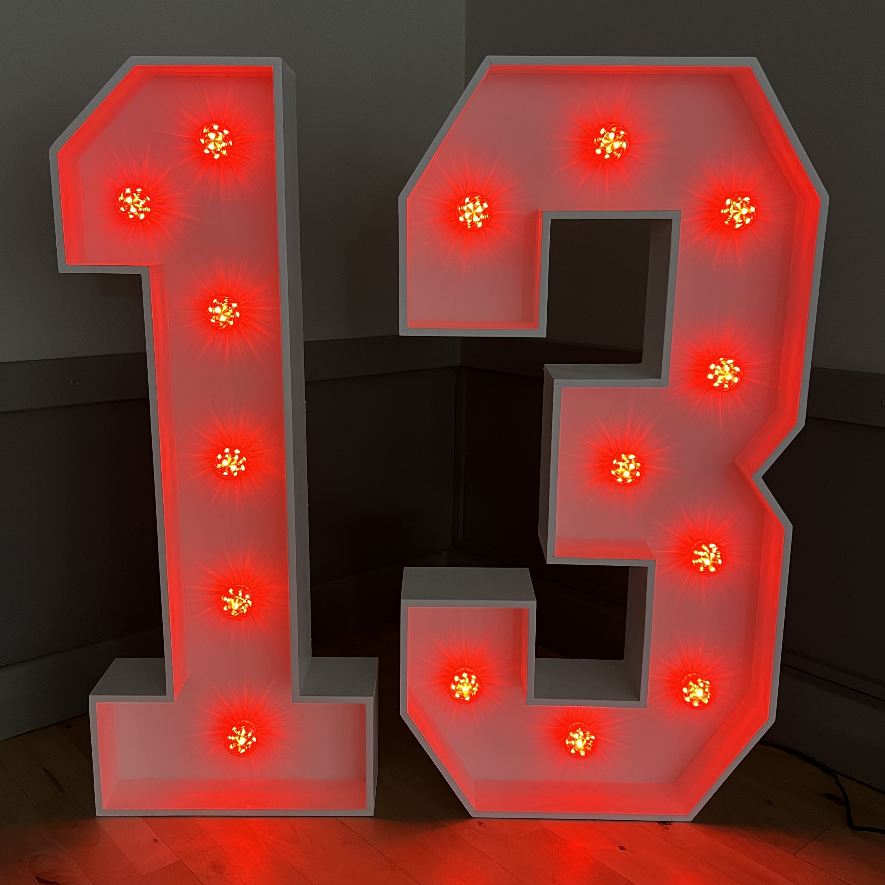 Light-Up LED Numbers 13 - Bouncy Castle Hire in Crowborough, Tunbridge ...