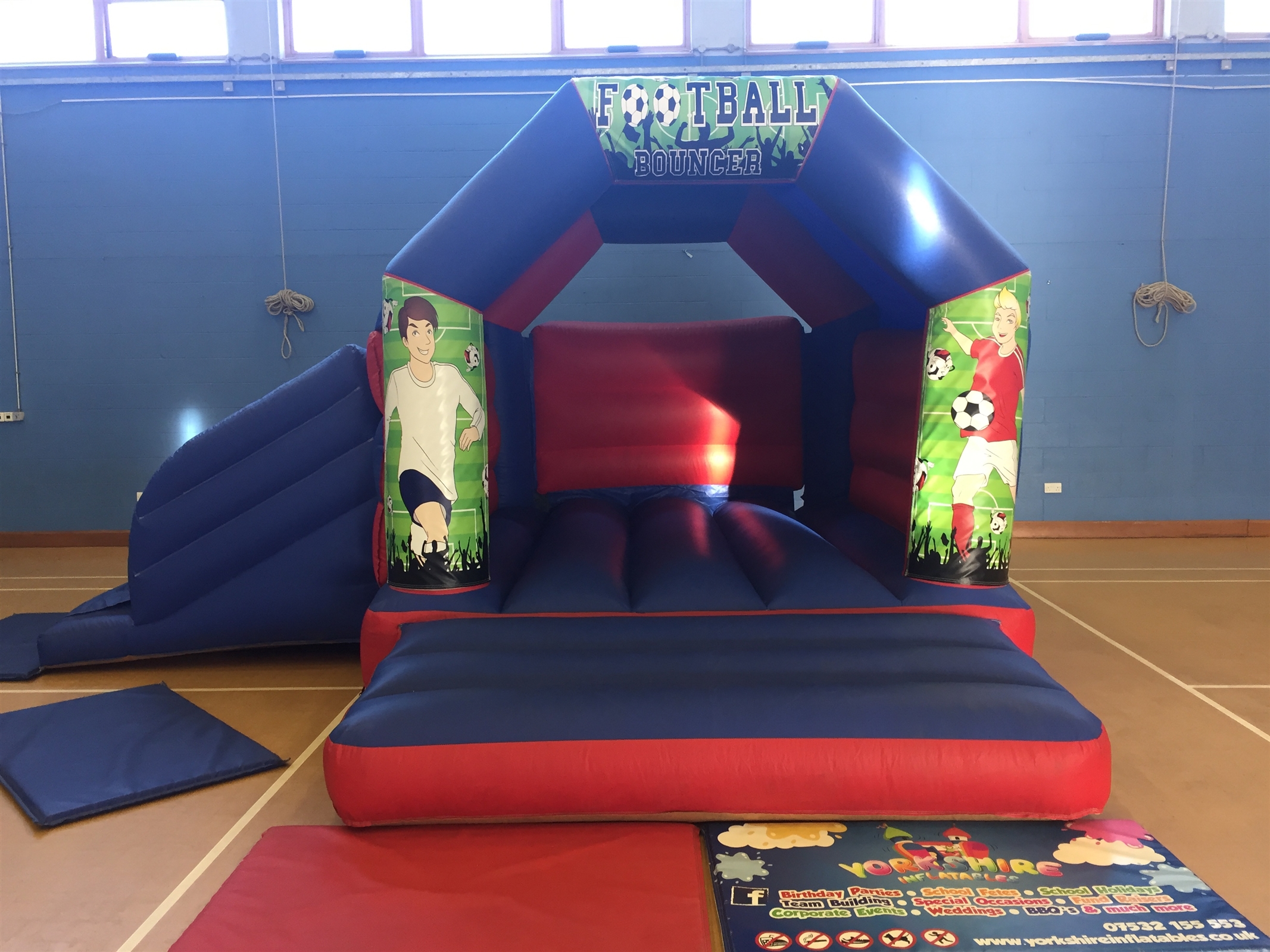 15 x 16 Blue & Red Football Combo - Bouncy Castle Hire in Selby York ...