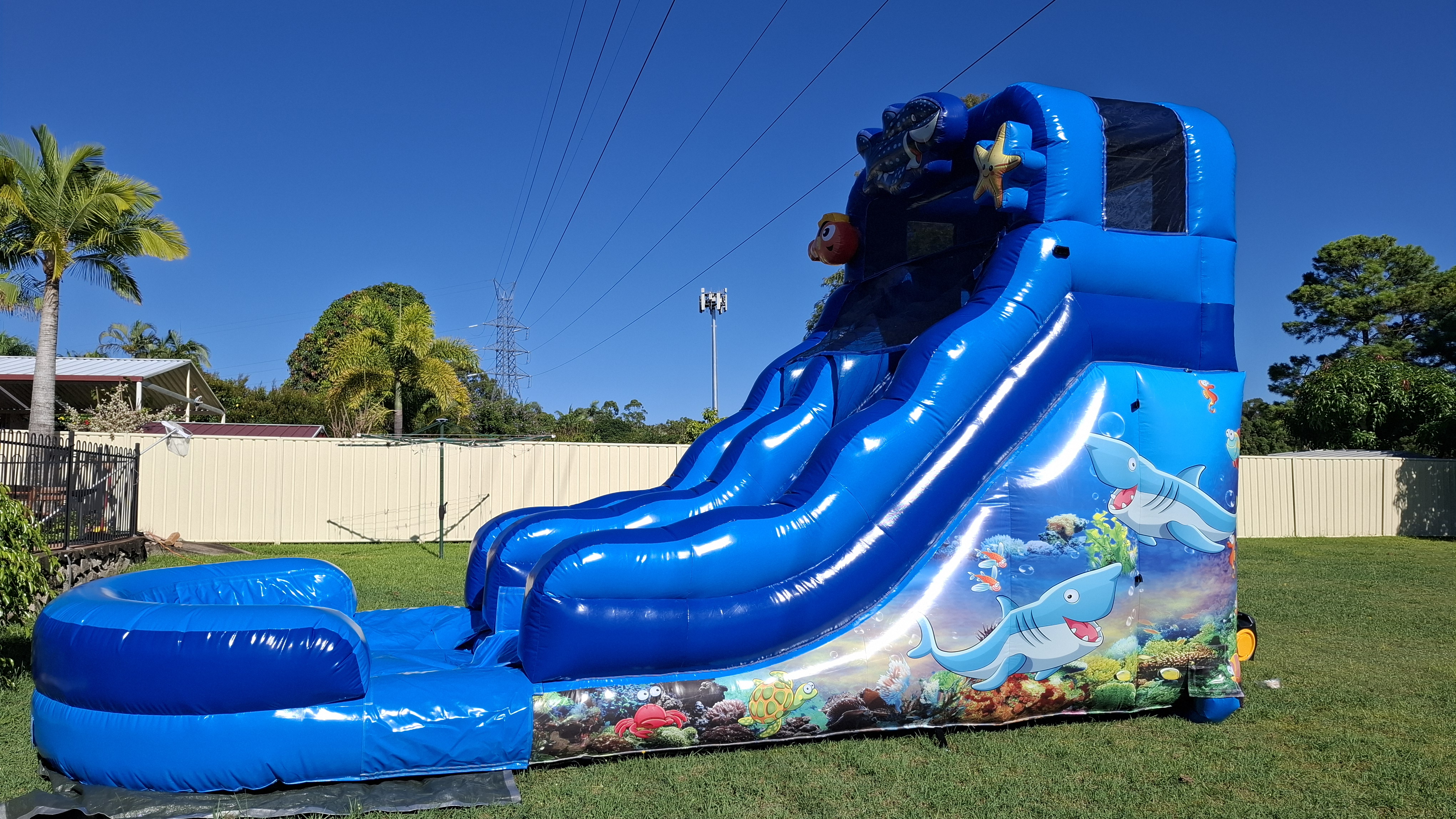 Underwater Shark Waterslide 7.2m - Party Hire in Gold Coast | Paradise ...