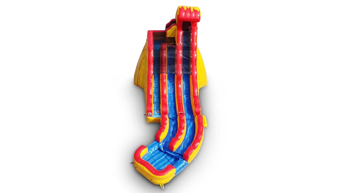 20-Foot Curved Inflatable Dual Water Slide Rental | Wet & Dry Fun