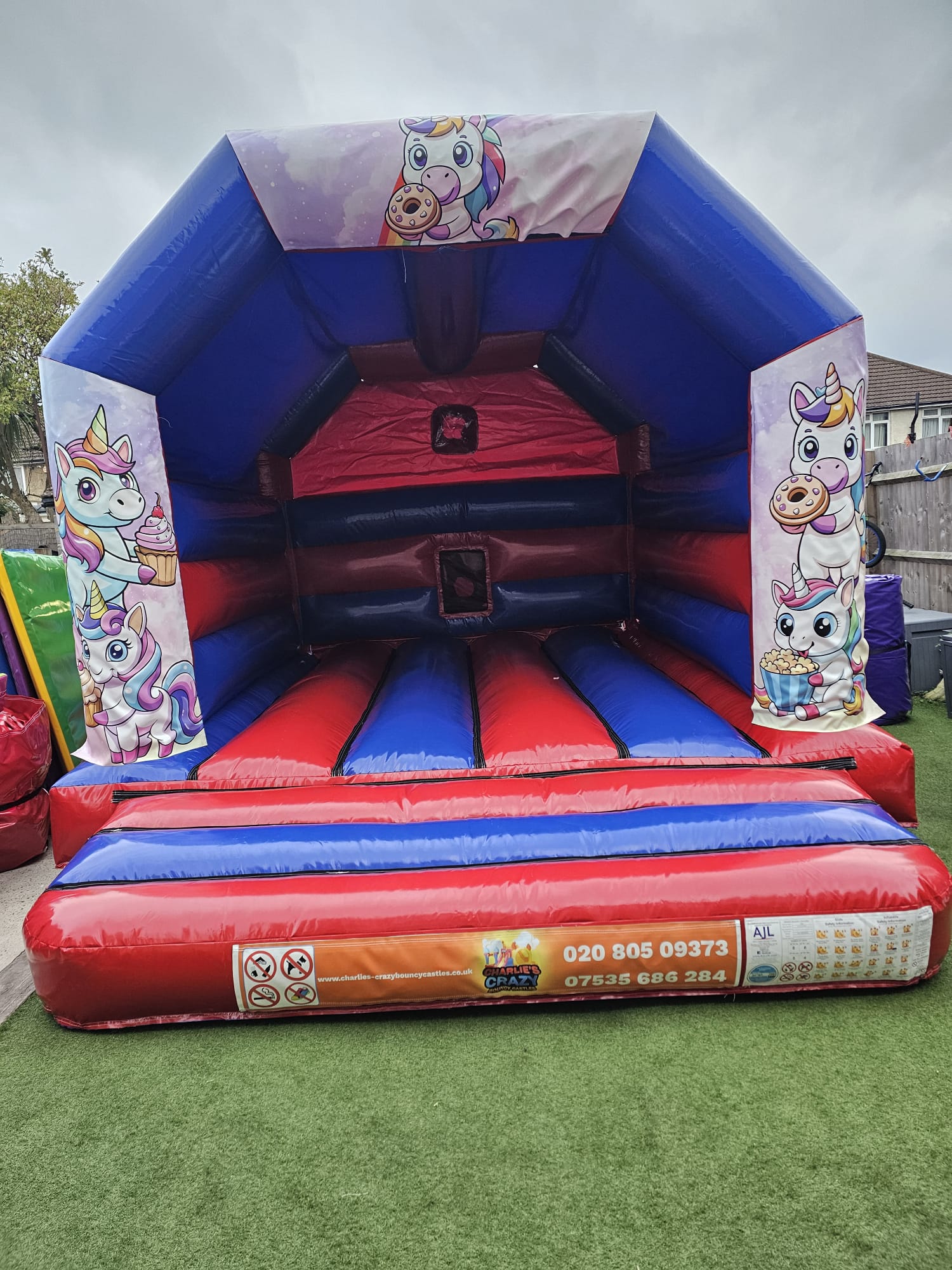Red / Blue Unicorn Castle - Inflatables Hire in London, greenwich ...
