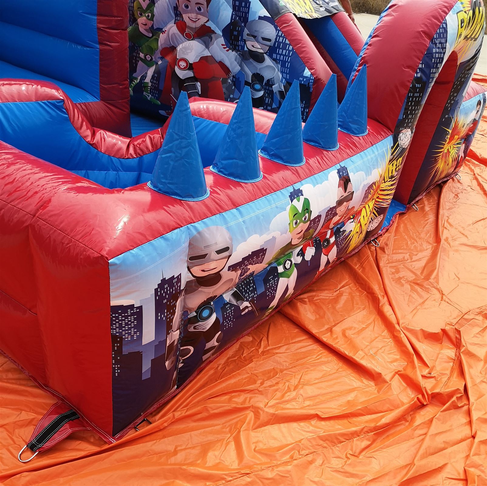 BBOL-116 - 15x15x6.5ft - Playpark - (Red & Light Blue Hero) - Bouncy ...