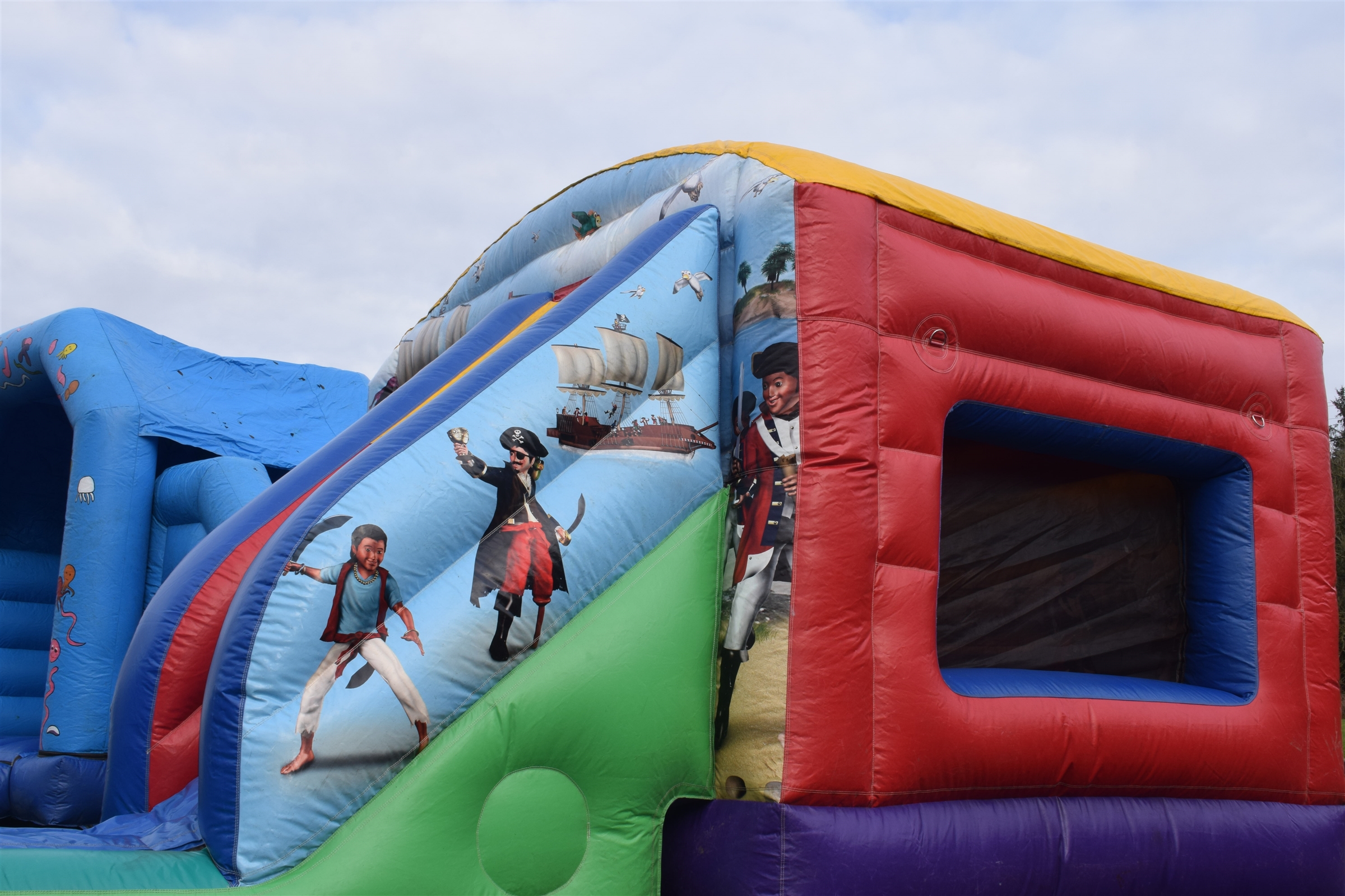 Pirate bouncy castle and slide
