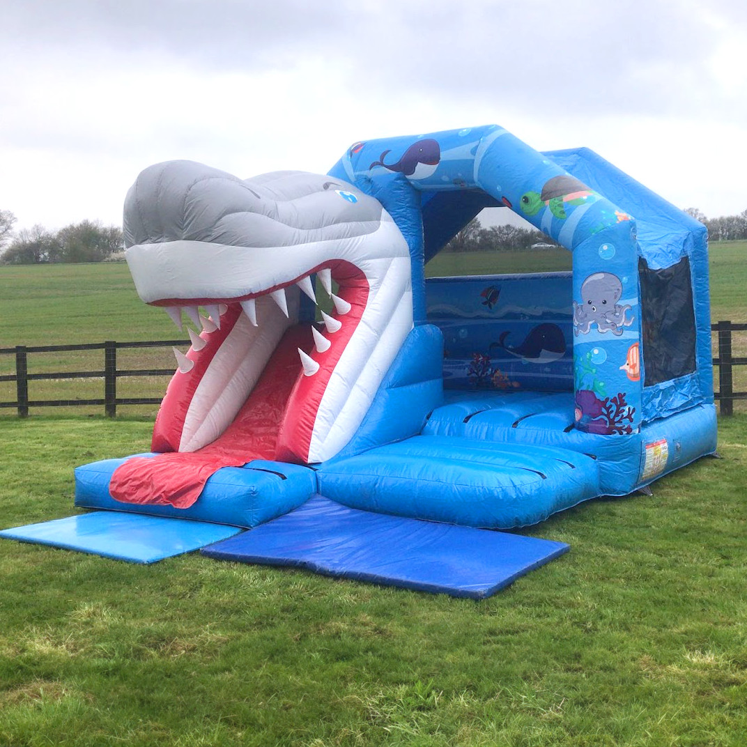 3D Shark Castle Slide Combo - Inflatable, Bouncy Castle, Entertainment ...