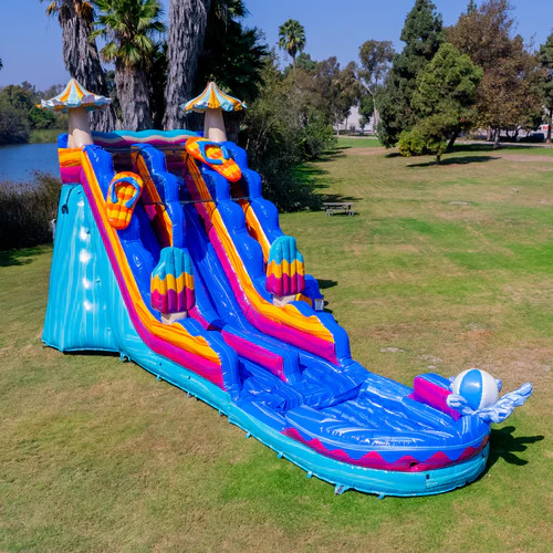 20ft Pool Party Dual Lane Water Slide