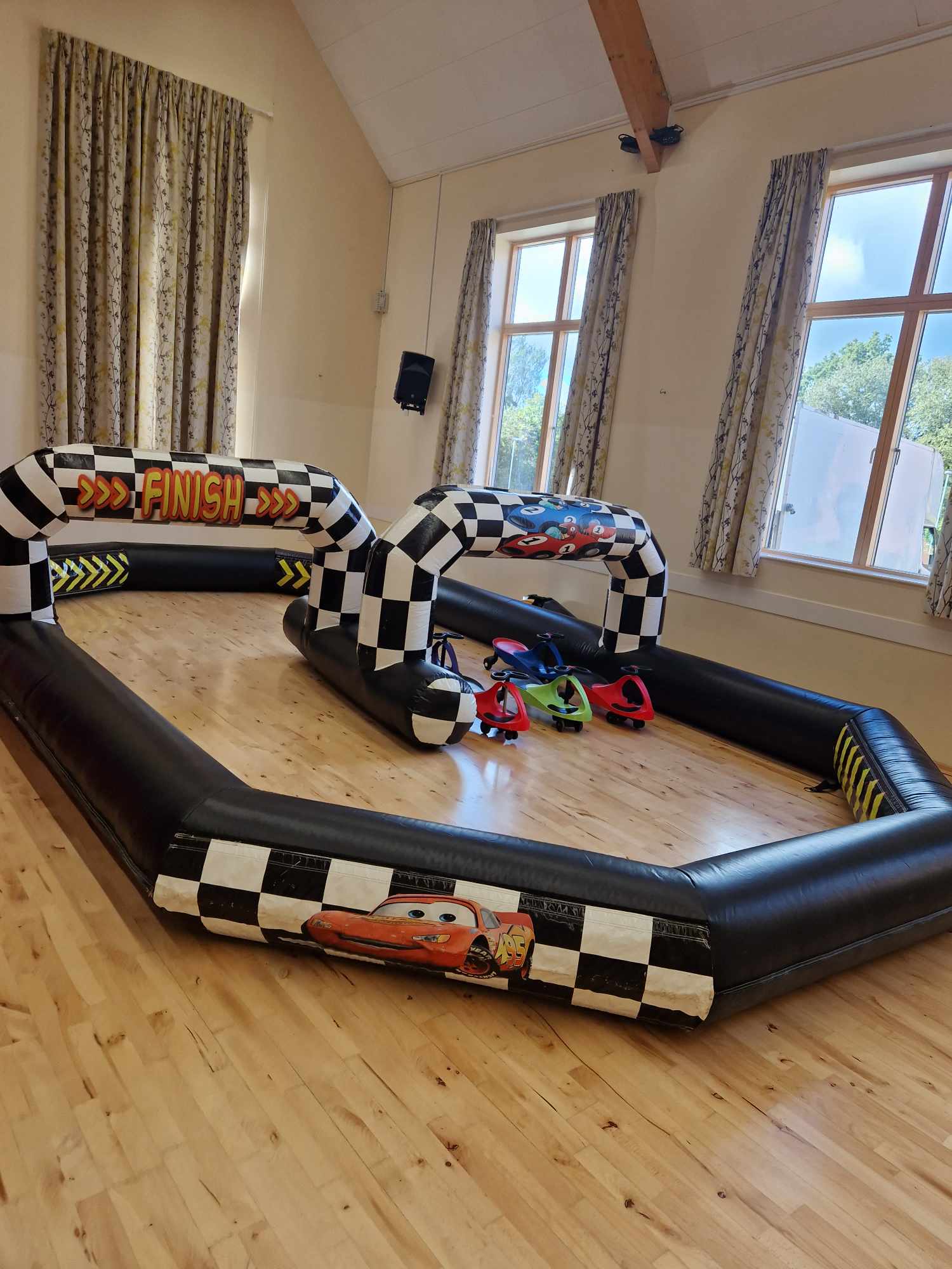 Race track and castle package - Bouncy Castle Hire, Slides, Rodeo bull ...