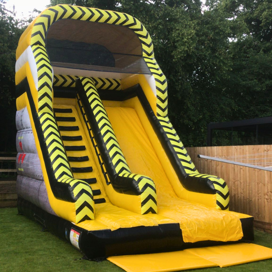 10ft Inflatable Yellow & Black Danger Slide - Inflatable, Bouncy Castle ...