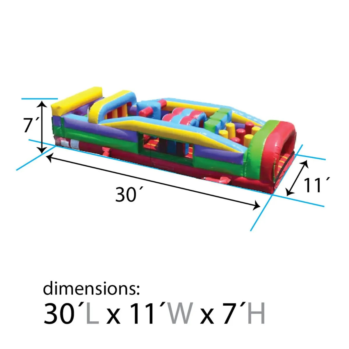 30' 7-Element Retro Obstacle Course - Party & Event Rentals in King ...