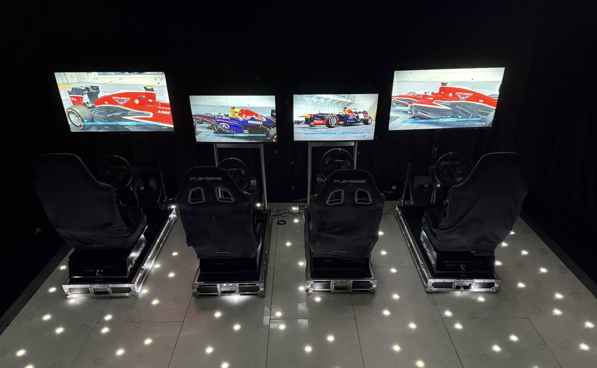 twin car racing simulators