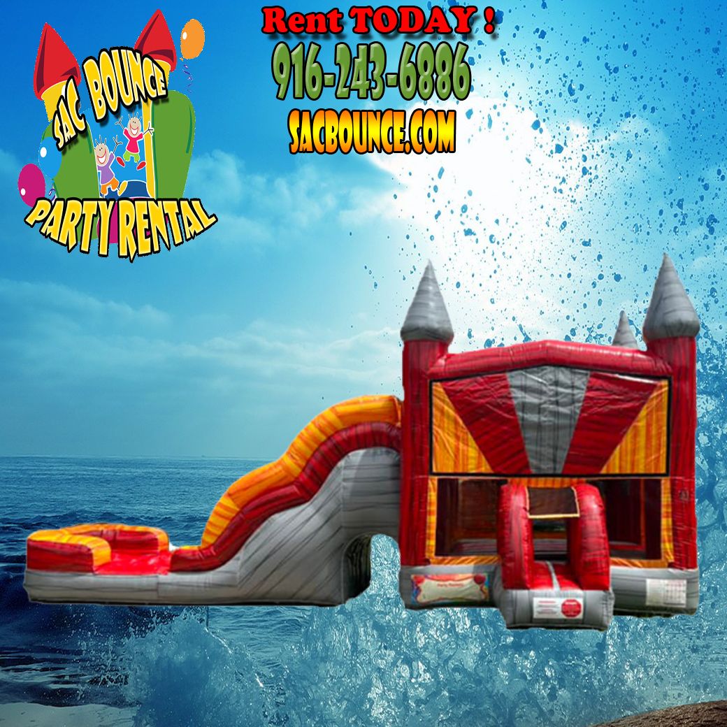 7 n1 Lava Burst Wave Combo with Water Slide & Pool - WET - Inflatable ...