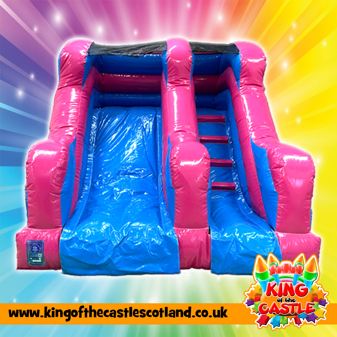 Pink & Blue Slide - Bouncy Castle Hire | Disco Dome Hire | Inflatable ...