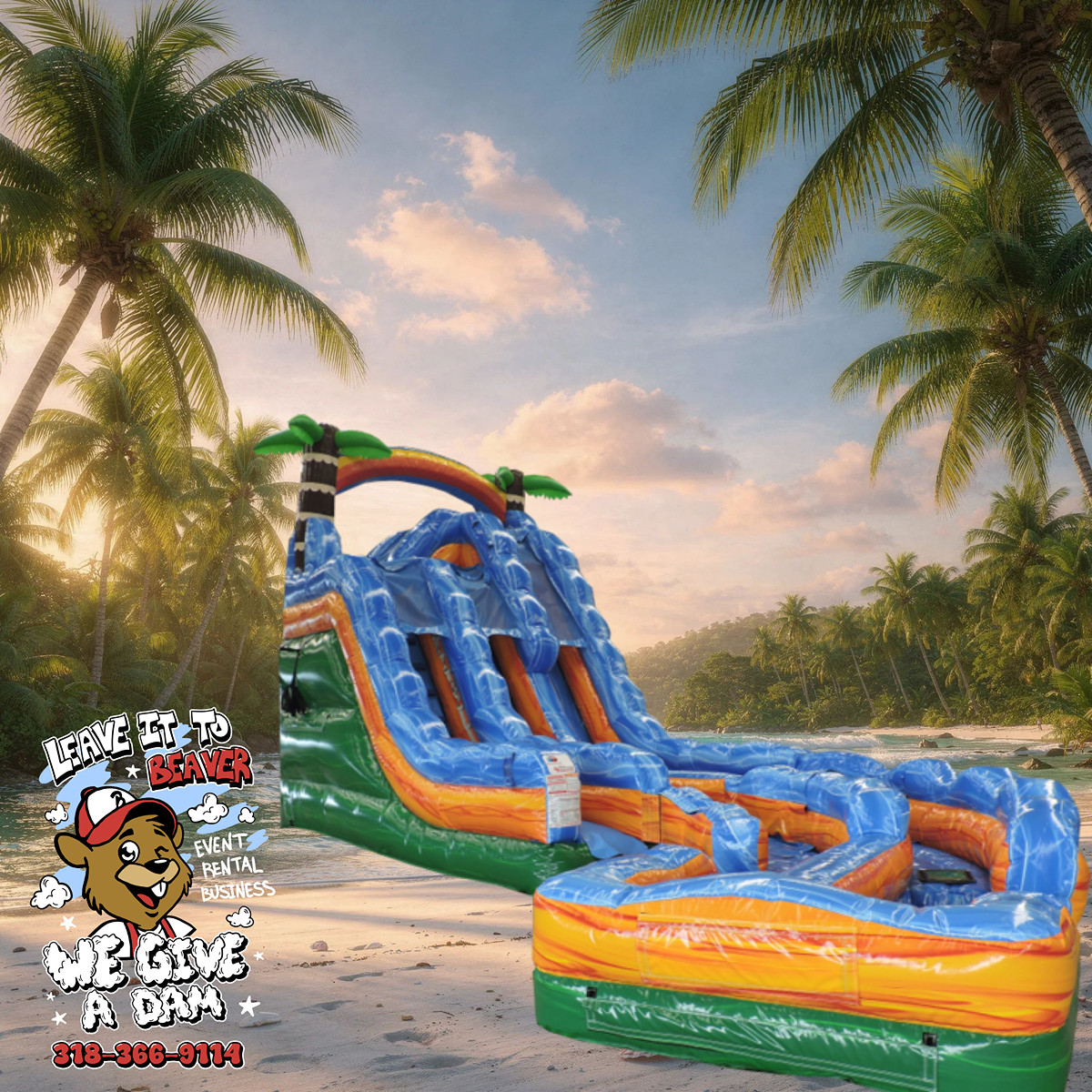 18ft Tropical Thunder Water Slide Rental – Monroe, LA Party Fun