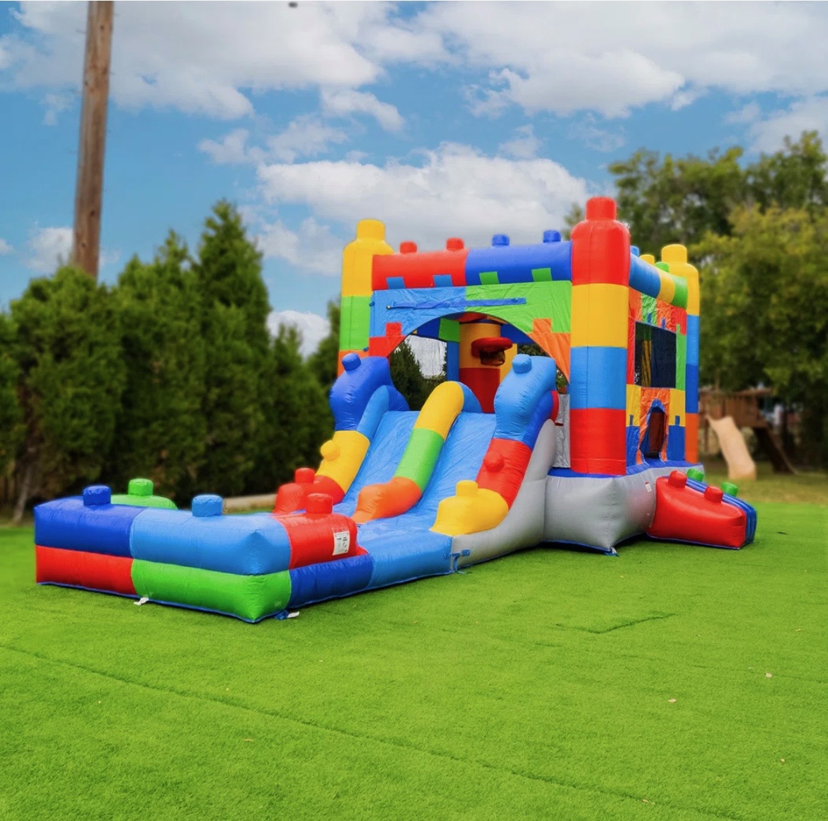Lego Bounce House With Slide Combo 26x14x12 - PARTY RENTALS in MIAMI ...