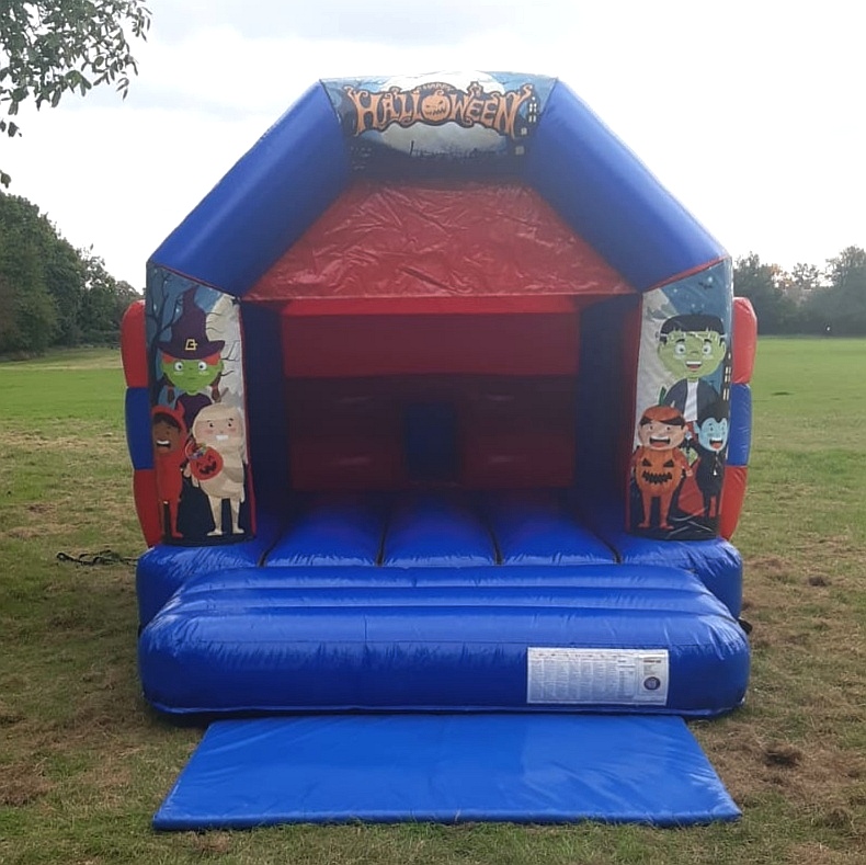 Little Monsters Halloween Blue + Red Bouncy Castle - Inflatable, Bouncy ...