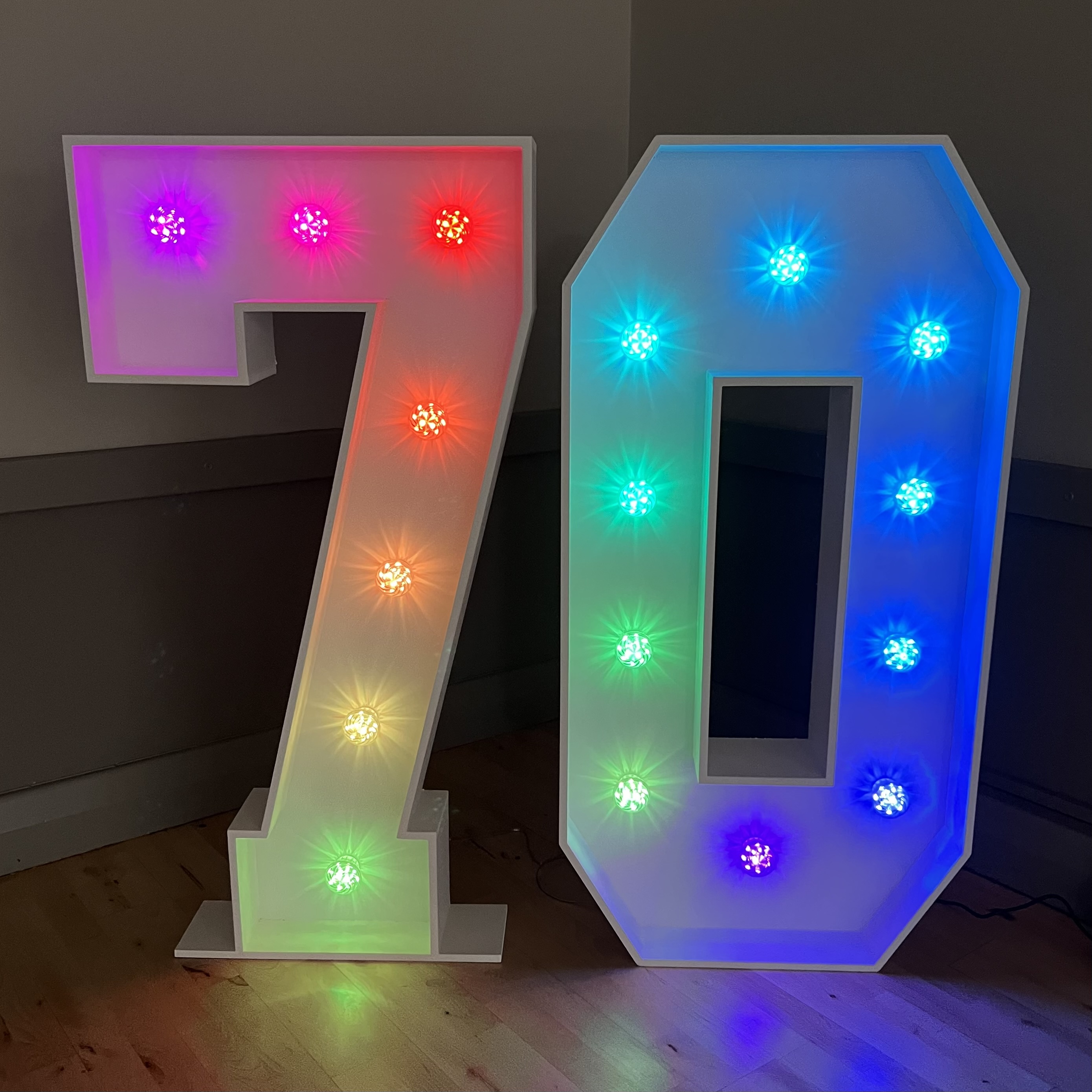Light-Up LED Numbers 70 - Bouncy Castle Hire in Crowborough, Tunbridge ...