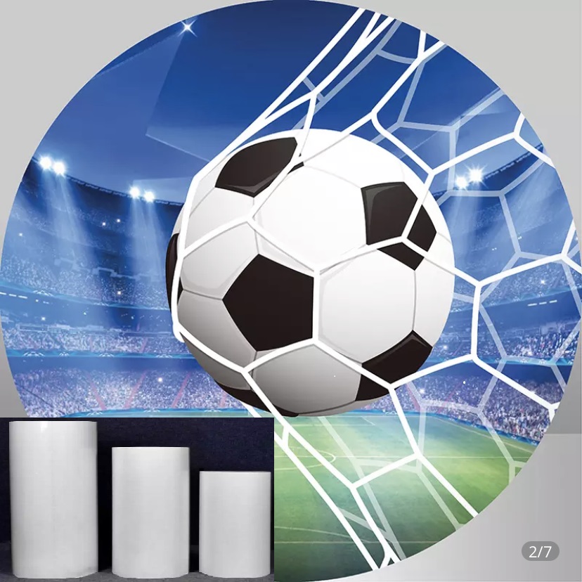 Soccer Backdrop with Garland and Pedestals - Bounce Houses and Slides ...