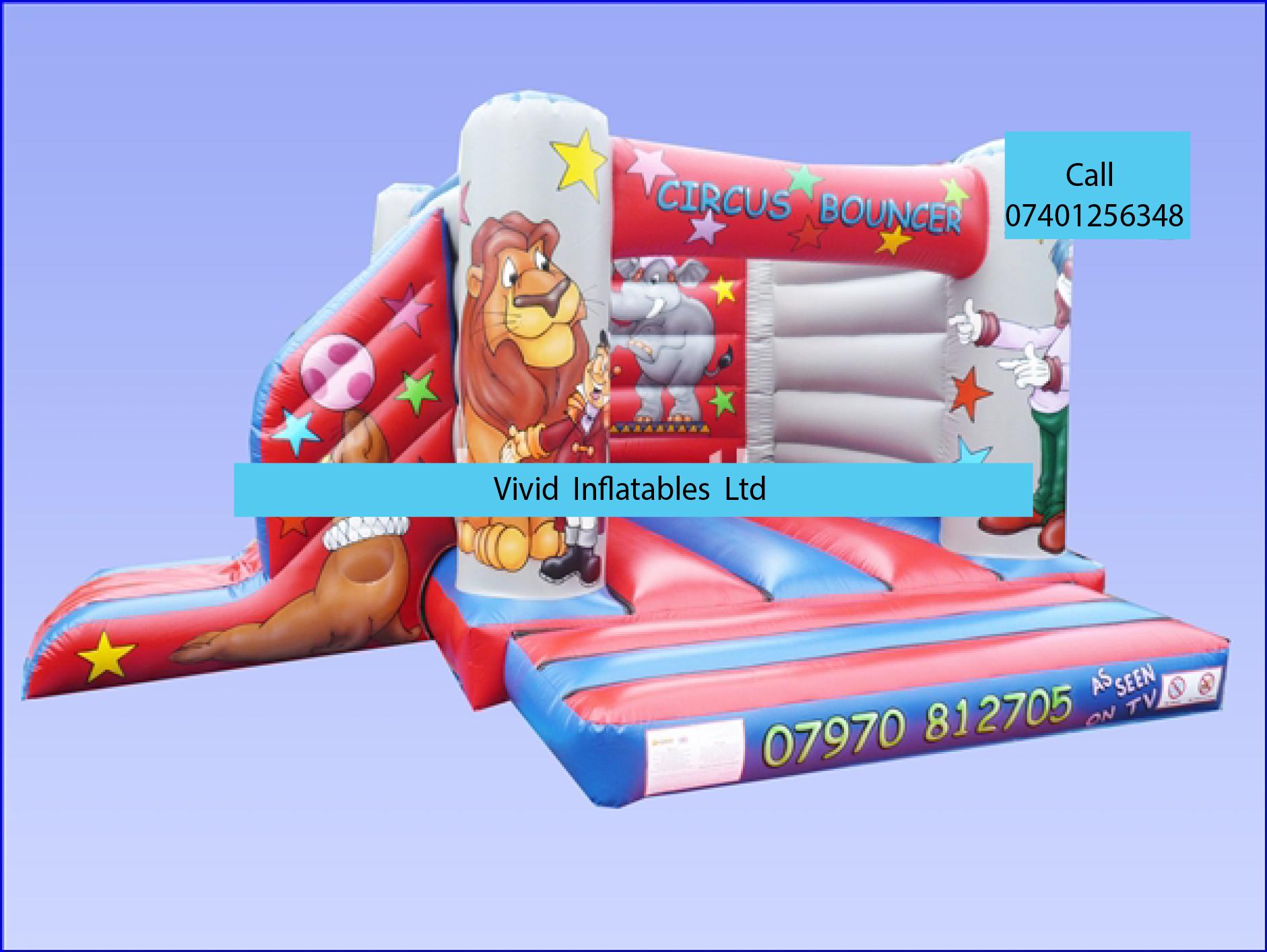 15ft x 14ft Castle Circus with a side slide (Total size 15ft x 14ft ...