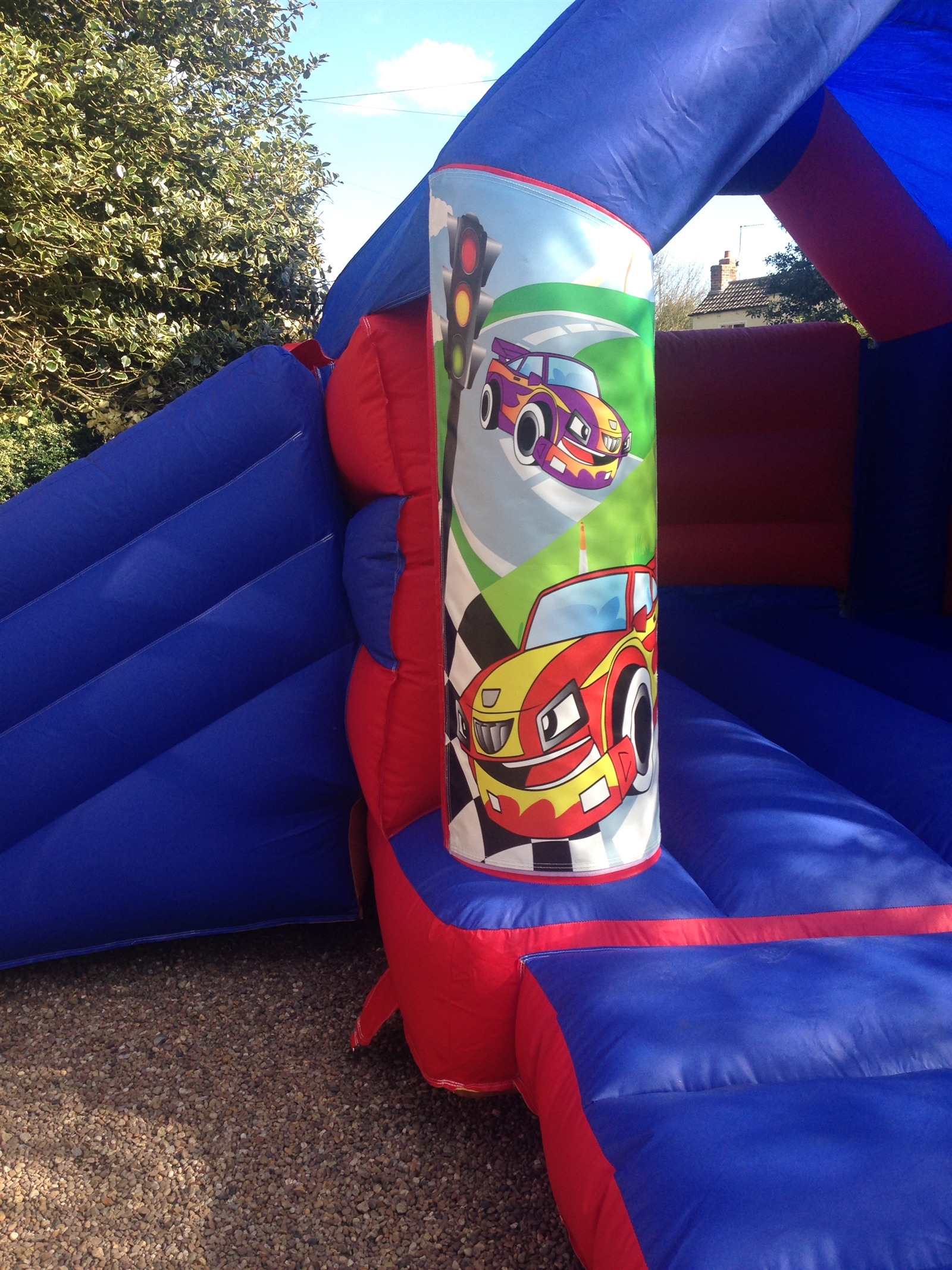 15 x 16 Blue and Red Cars Bouncy Castle Slide Combo - Bouncy Castle ...