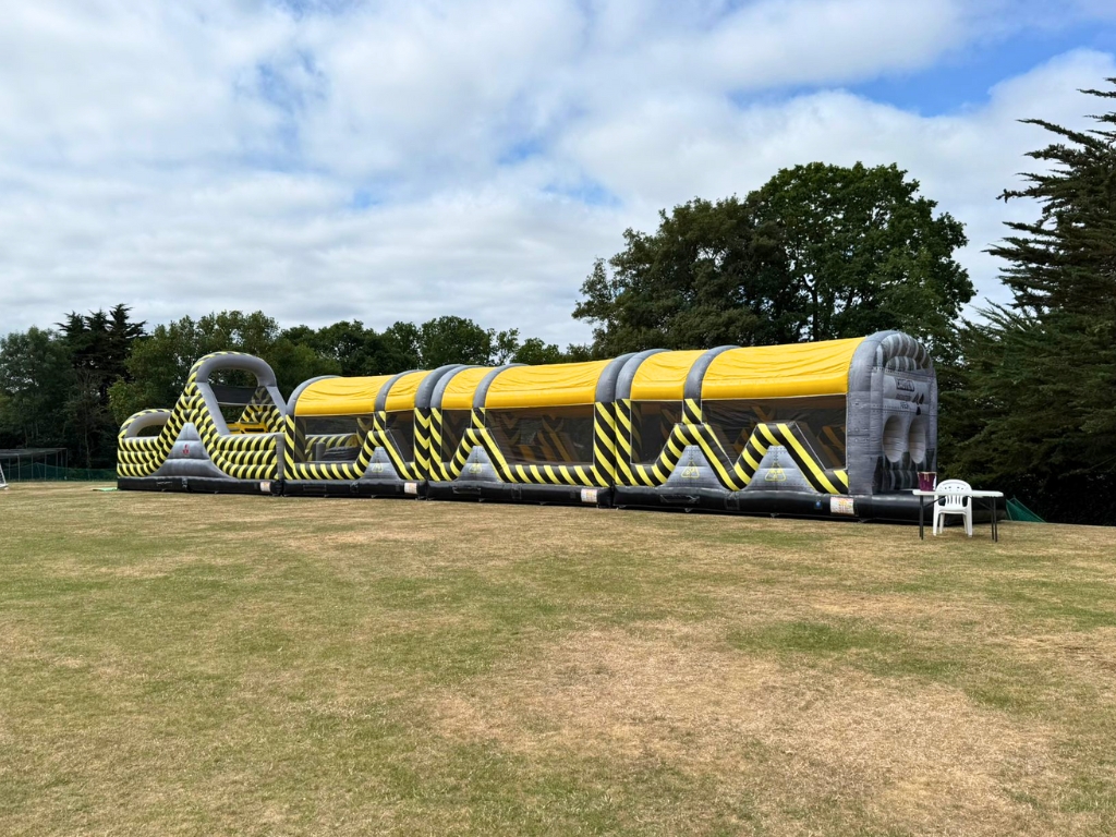 100ft 4 Piece Yellow & Black Danger 100ft Assault Course - Inflatable ...