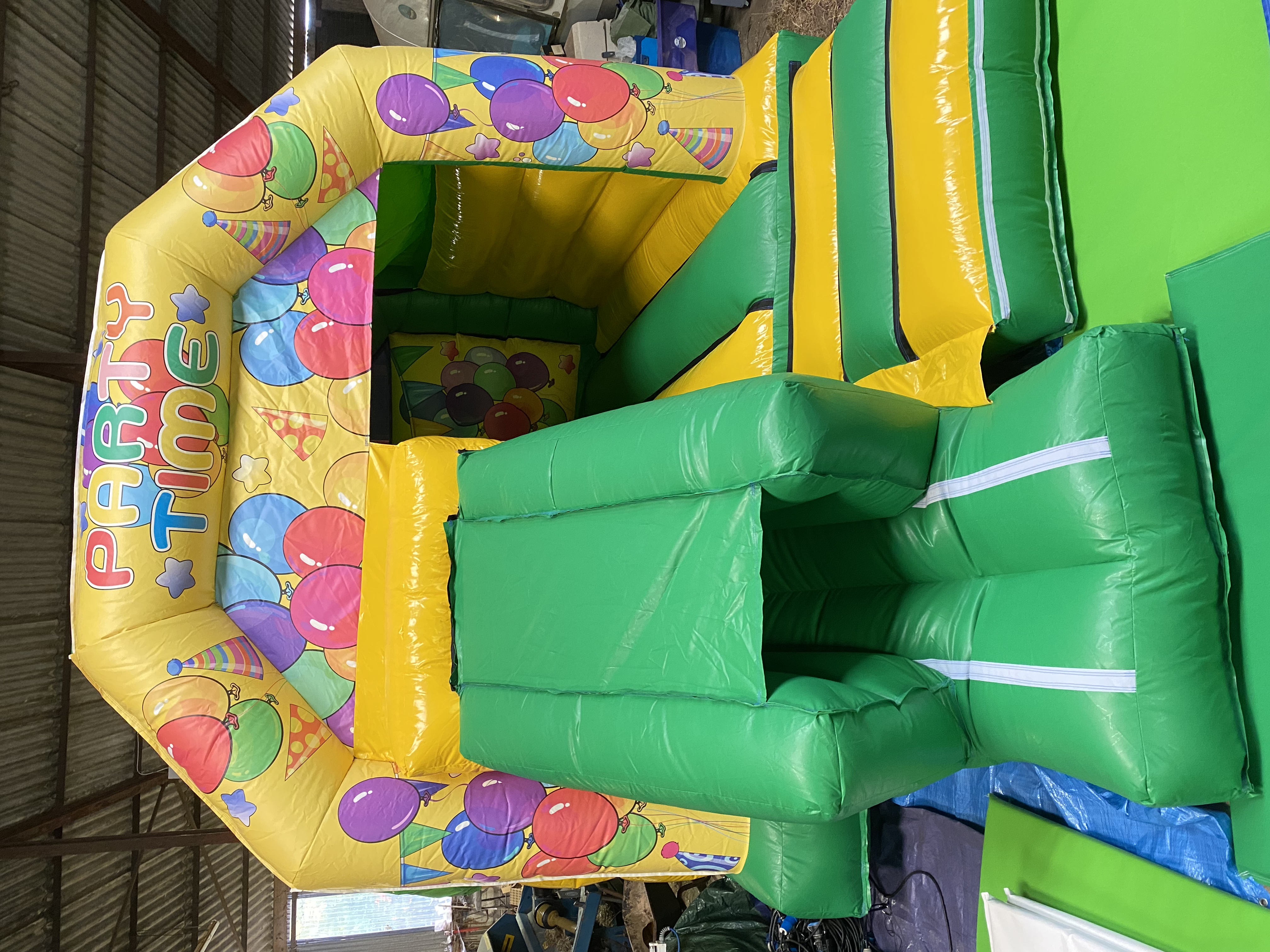 12ft x 18ft yellow and green party time slide - Hire in Colchester ...
