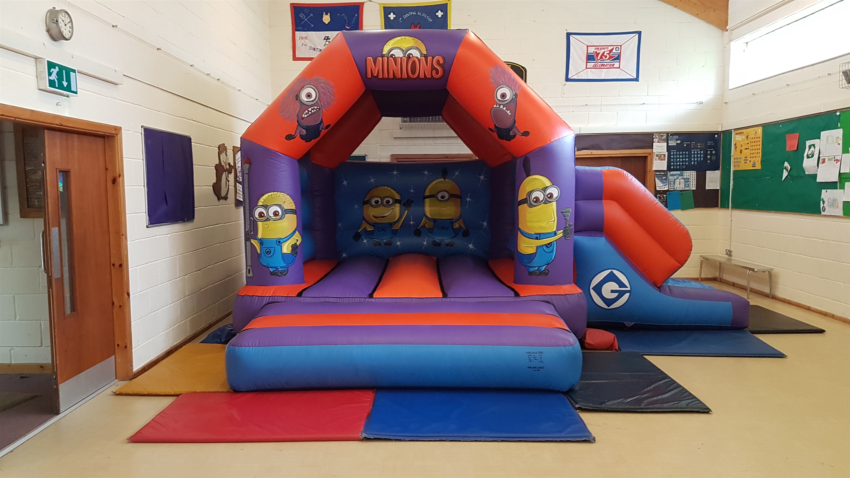 Minions bouncy castle slide combo hire - born 2 Bounce