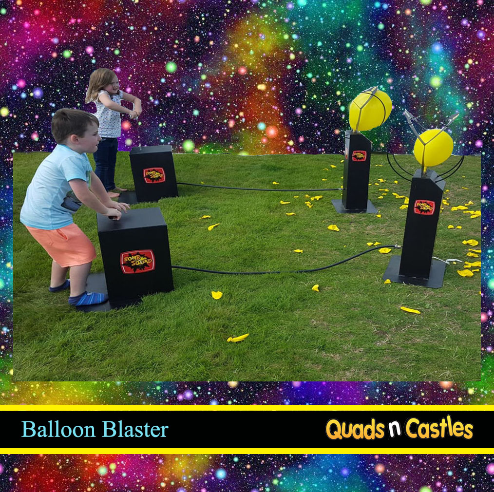 Balloon blaster racing garden game for all ages.