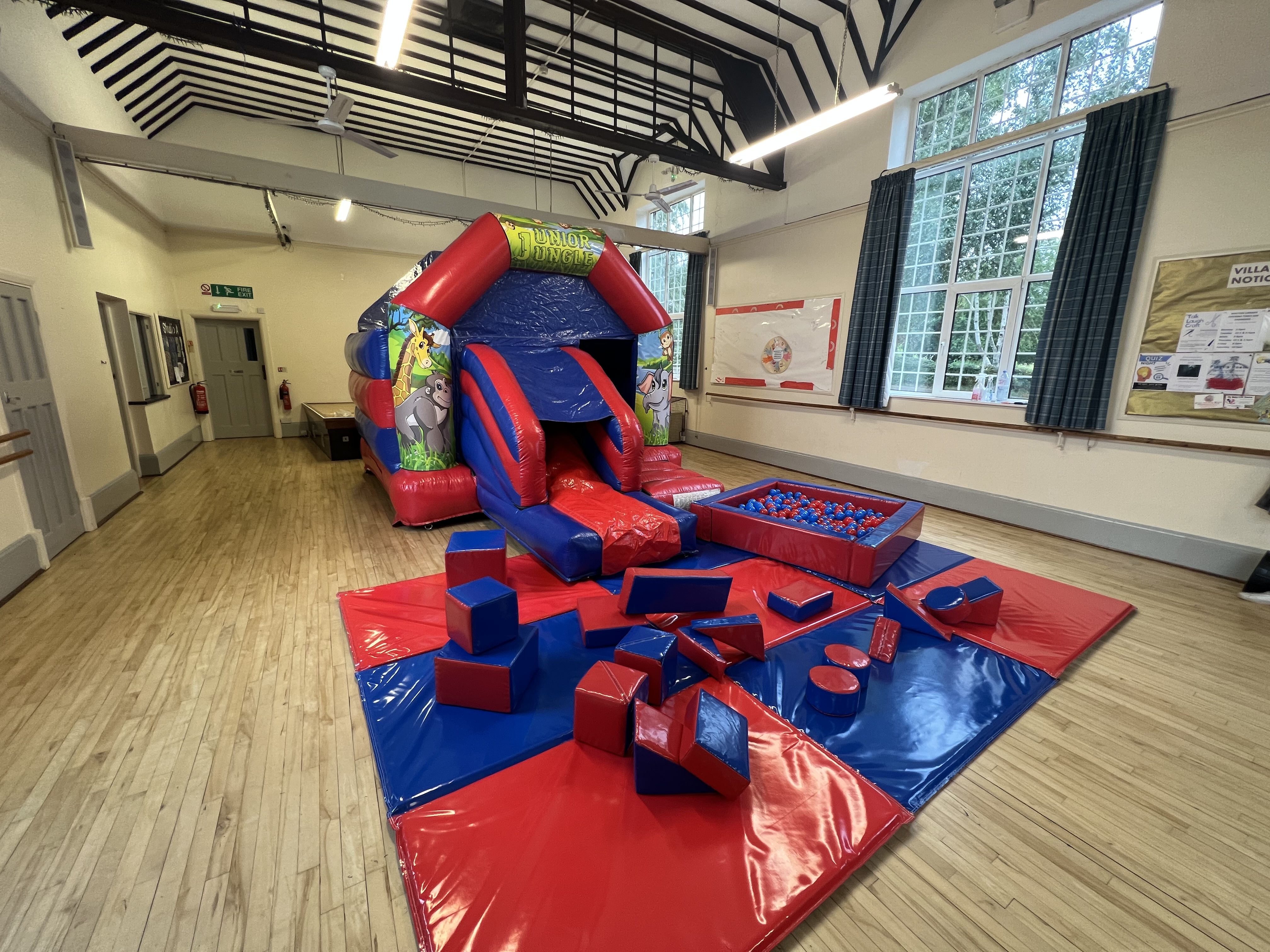 Jungle Bounce N' Slide Soft Play Package - Red / Blue - Bouncy Castle ...