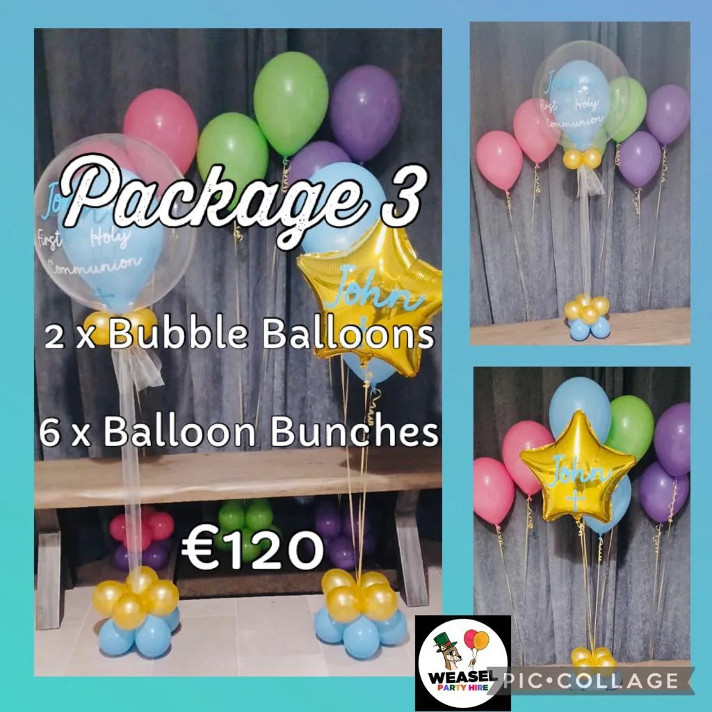 Communion Balloons - Bouncy Castle Hire in Kerry, Killorglin, Killarney ...