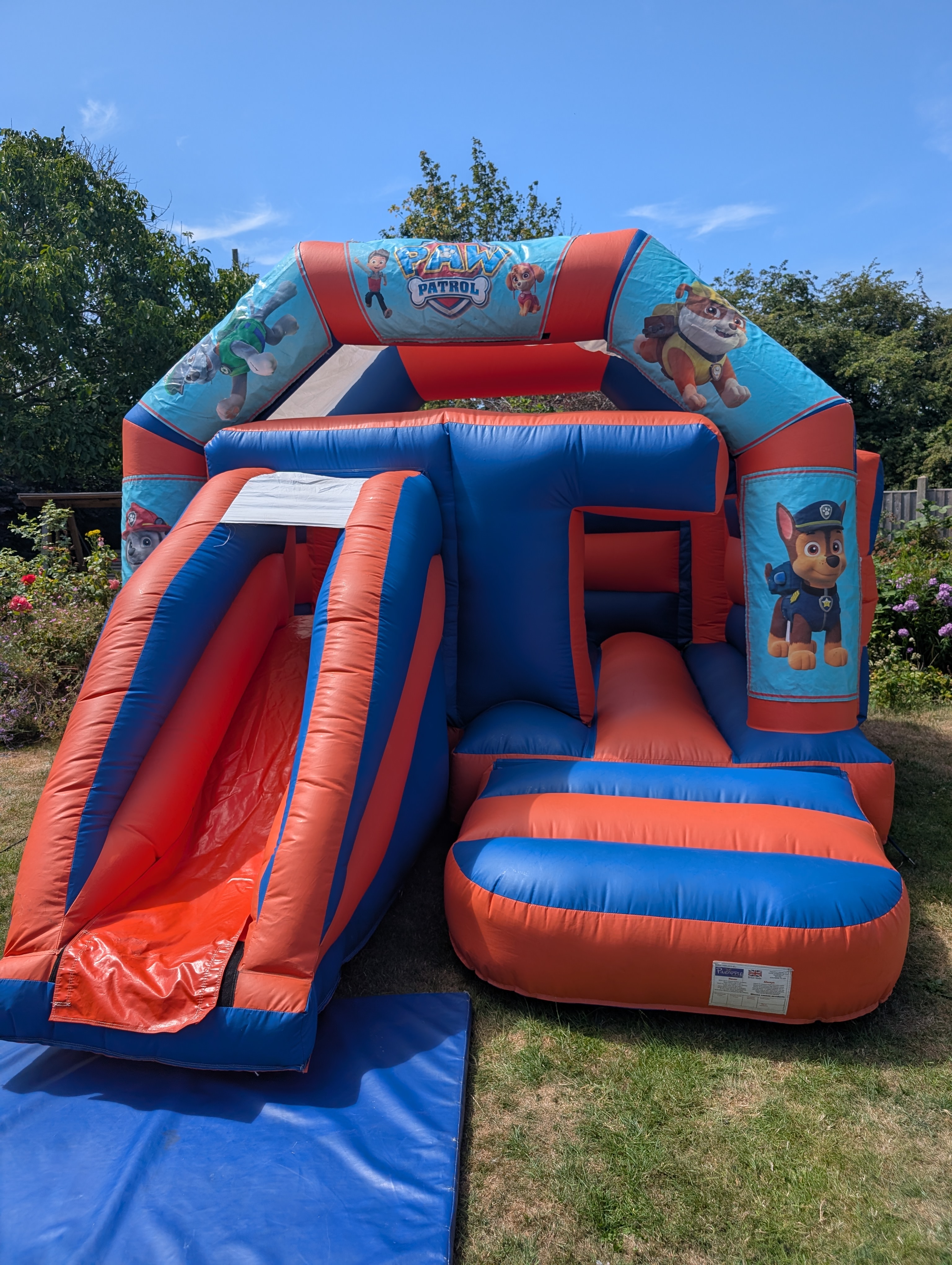 Paw Patrol Themed Bouncy Castle with Slide Hire