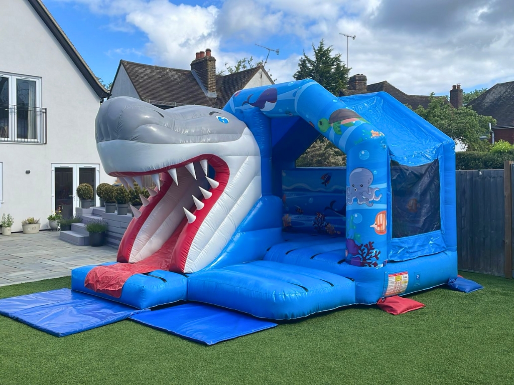 3D Shark Castle Slide Combo - Inflatable, Bouncy Castle, Entertainment ...