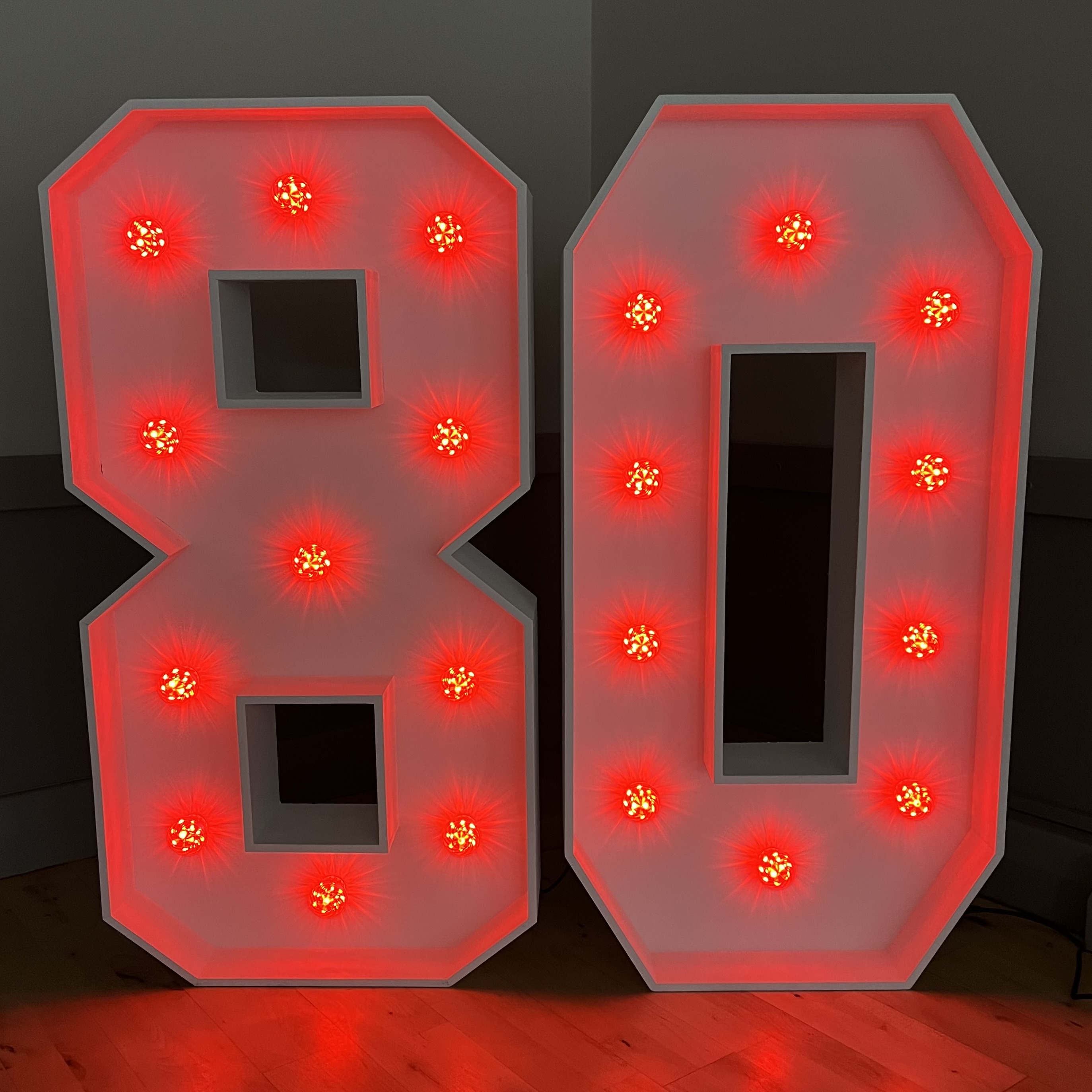Light-Up LED Numbers 80 - Bouncy Castle Hire in Crowborough, Tunbridge ...