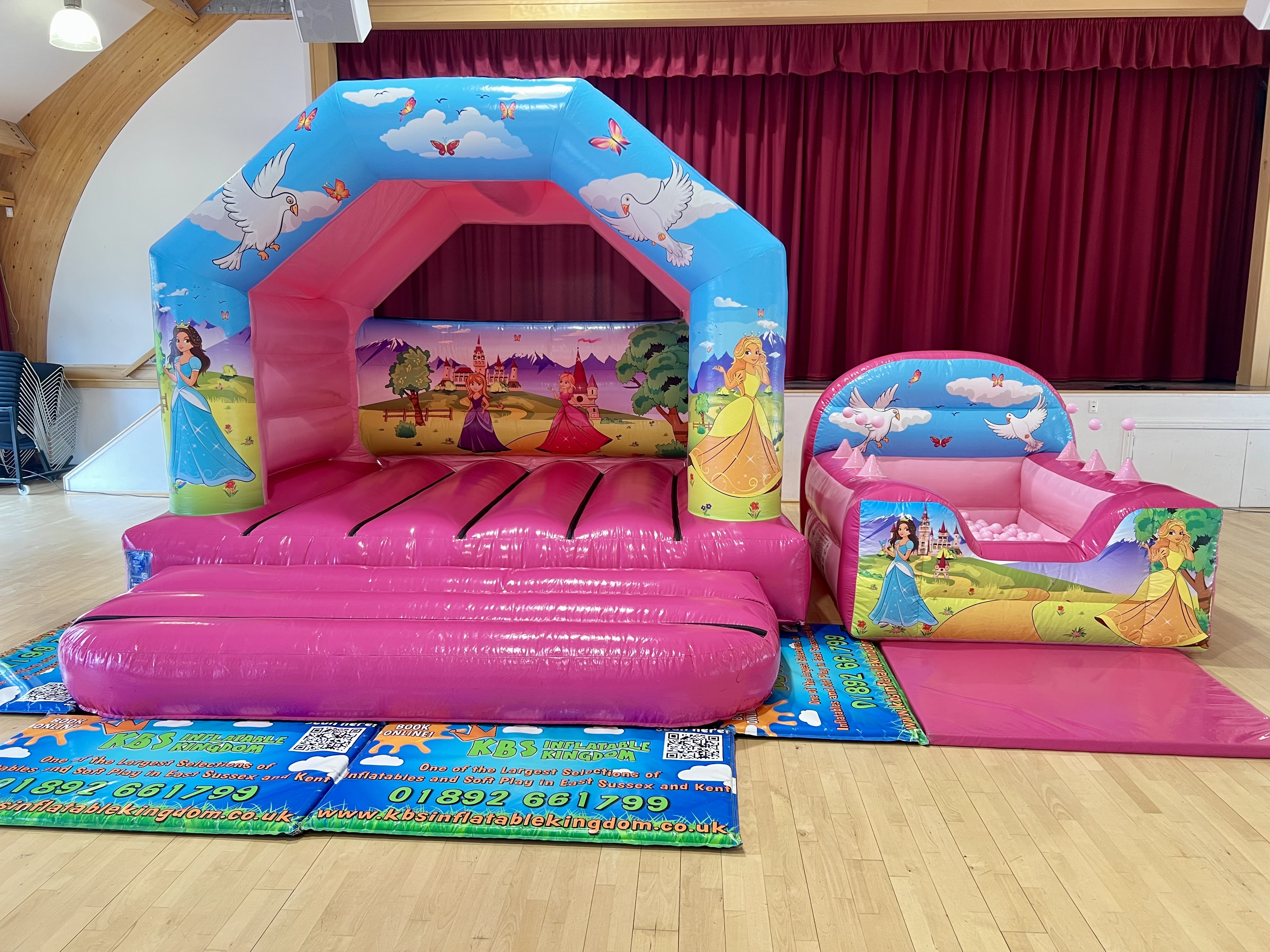 Princess Bouncy Castle and Air Juggler Ball Pit Package - Bouncy Castle ...