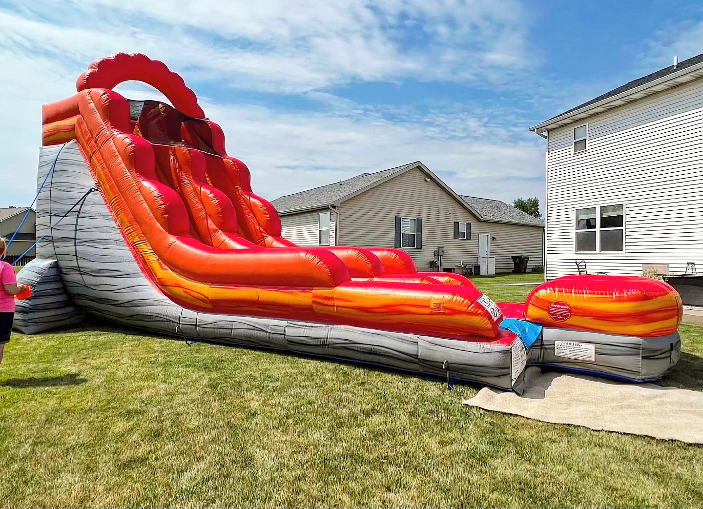 Fire Red Marble Water Slide Rentals in Lansing, MI Bounce House Kingz