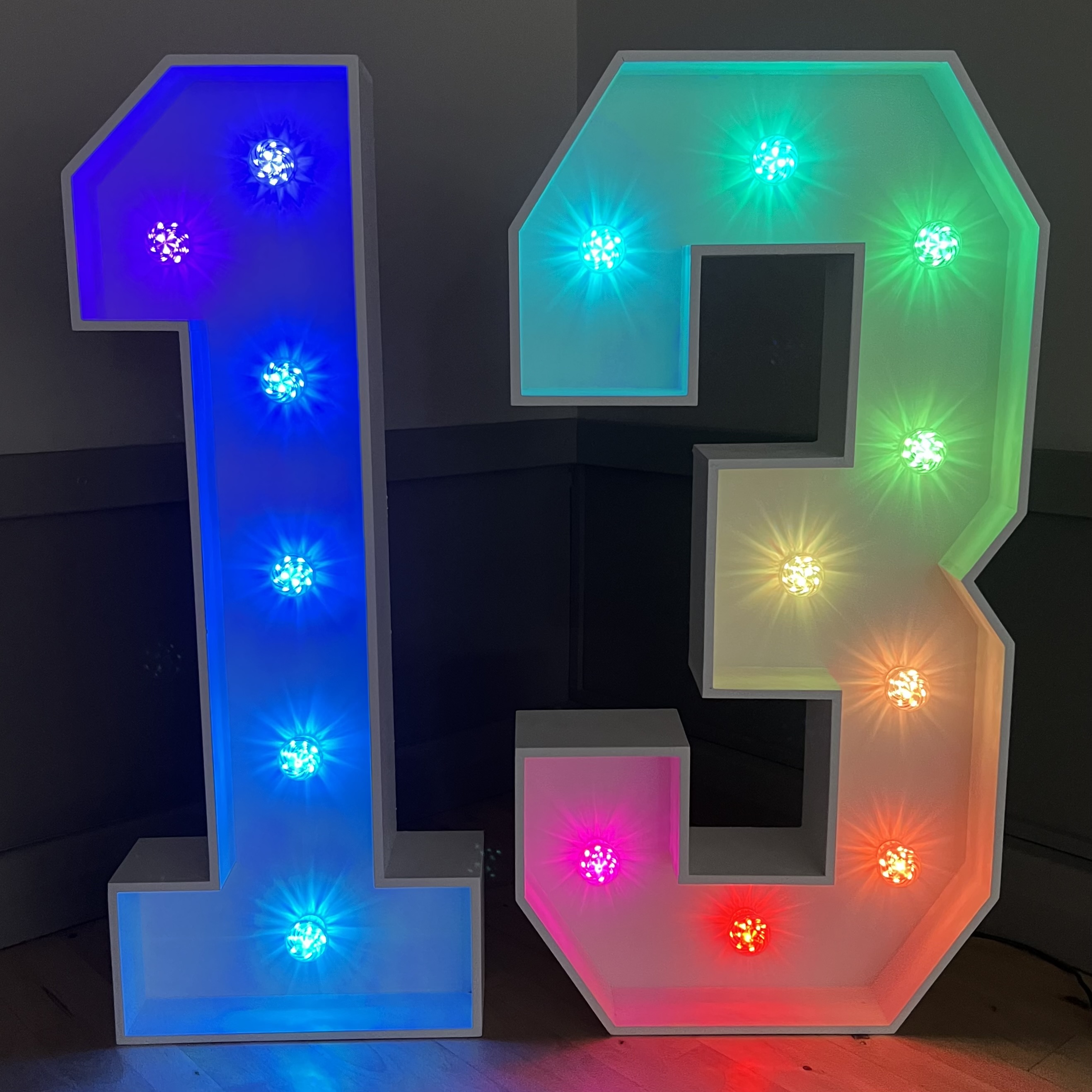 Light-Up LED Numbers 13 - Bouncy Castle Hire in Crowborough, Tunbridge ...
