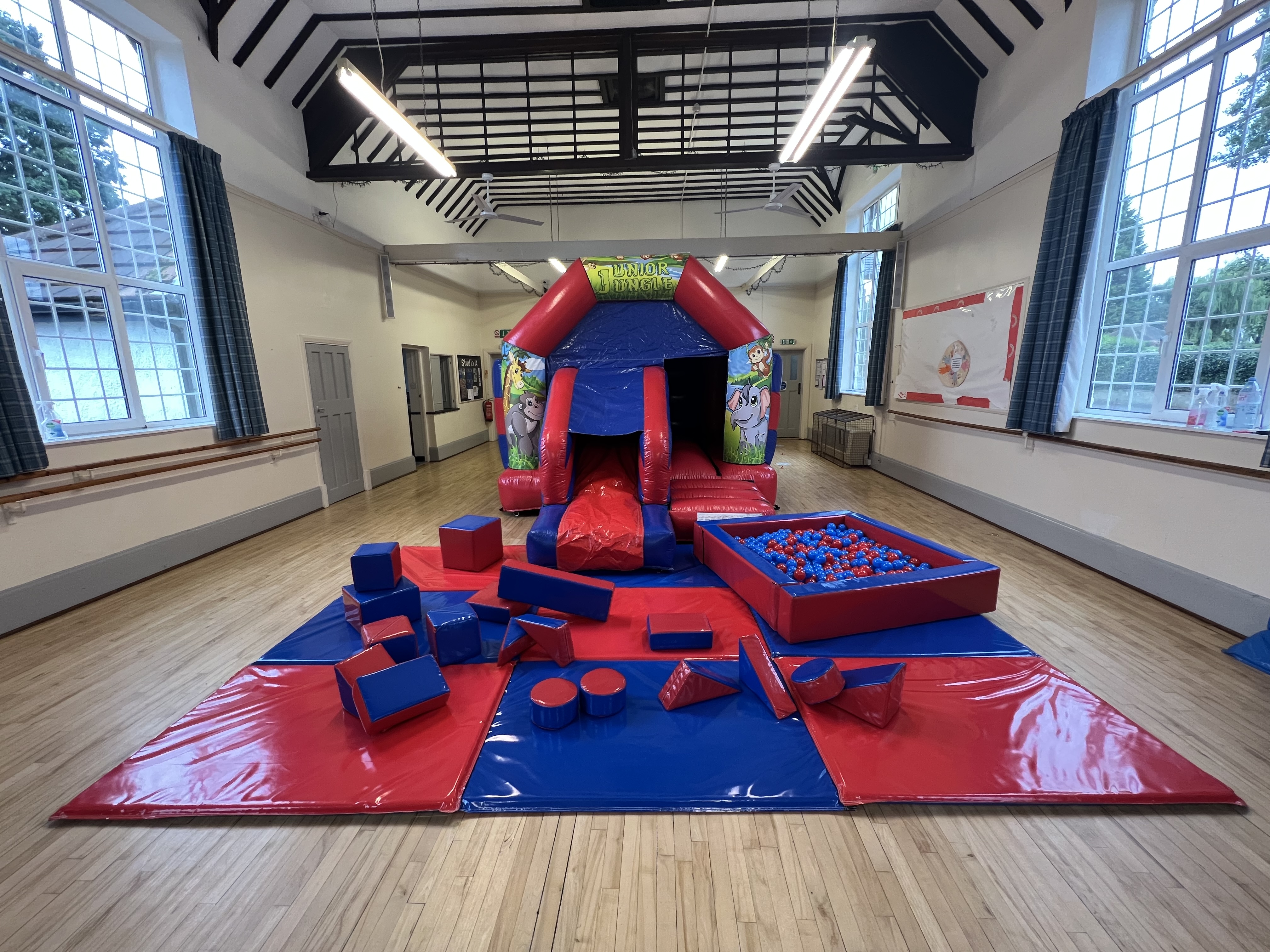 Jungle Bounce N' Slide Soft Play Package - Red / Blue - Bouncy Castle ...