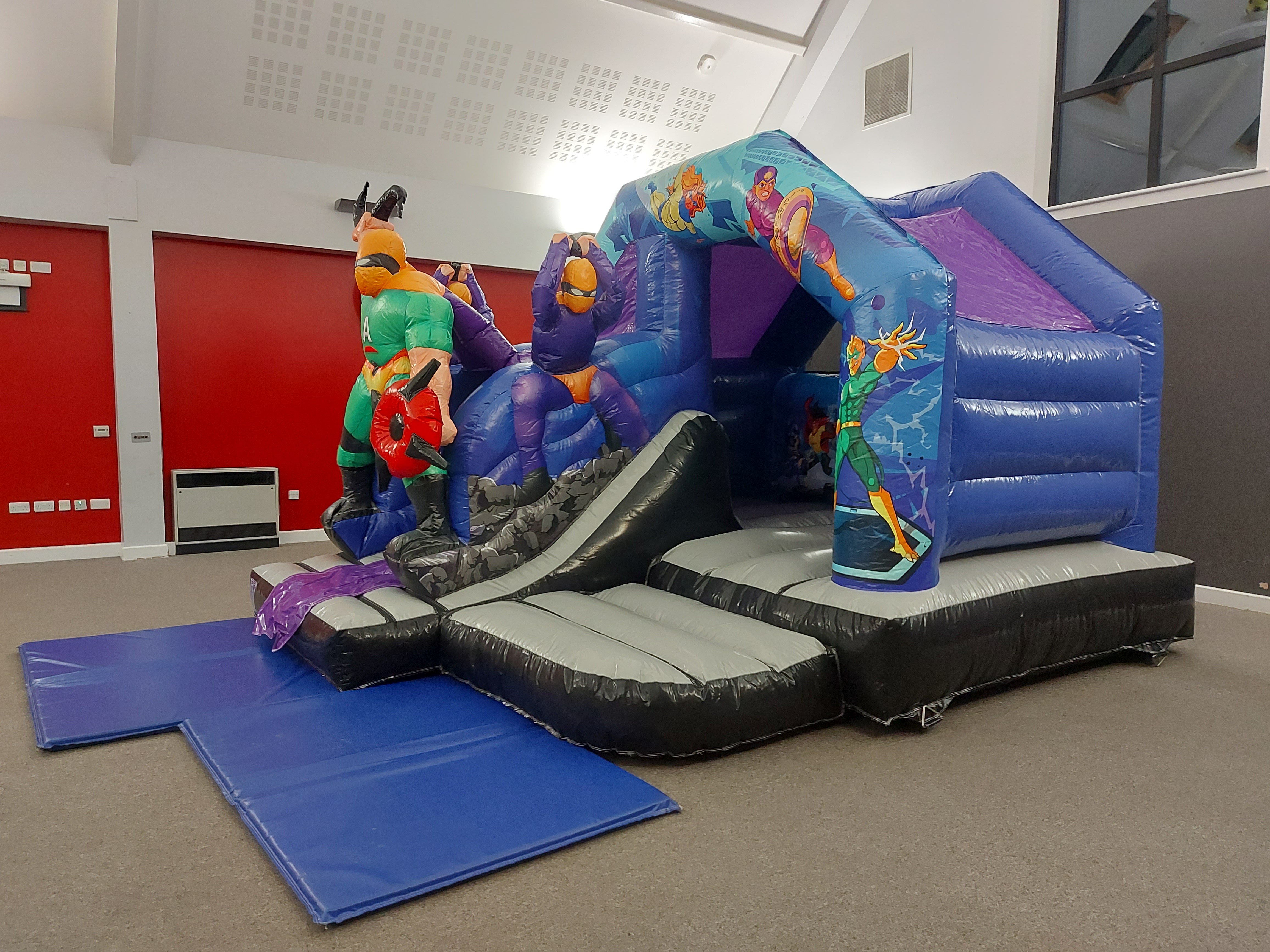 3D Superhero Bouncy Castle Hire | Safe, Fun Party Inflatable