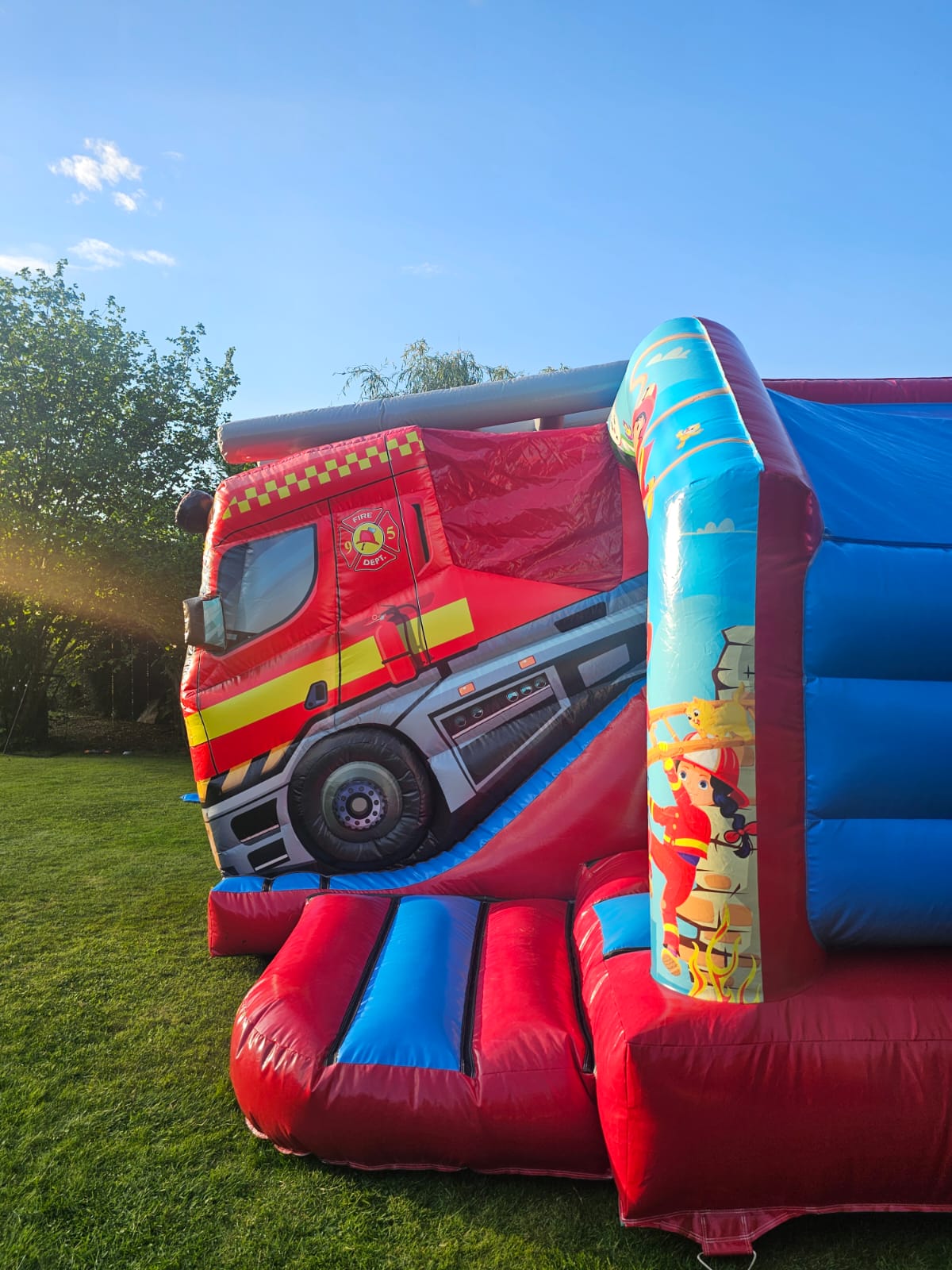 Fireman Bouncy Castle & Slide Combo Hire East Sussex