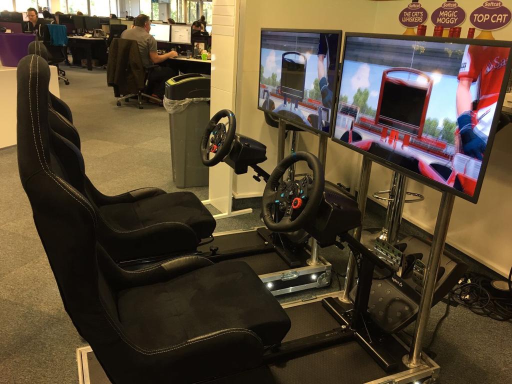 twin car racing simulators