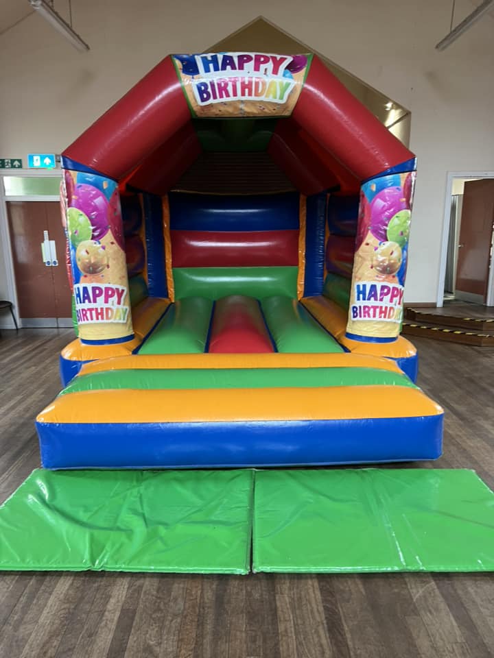 Happy Birthday Multicoloured Castle - Inflatables Hire in London ...
