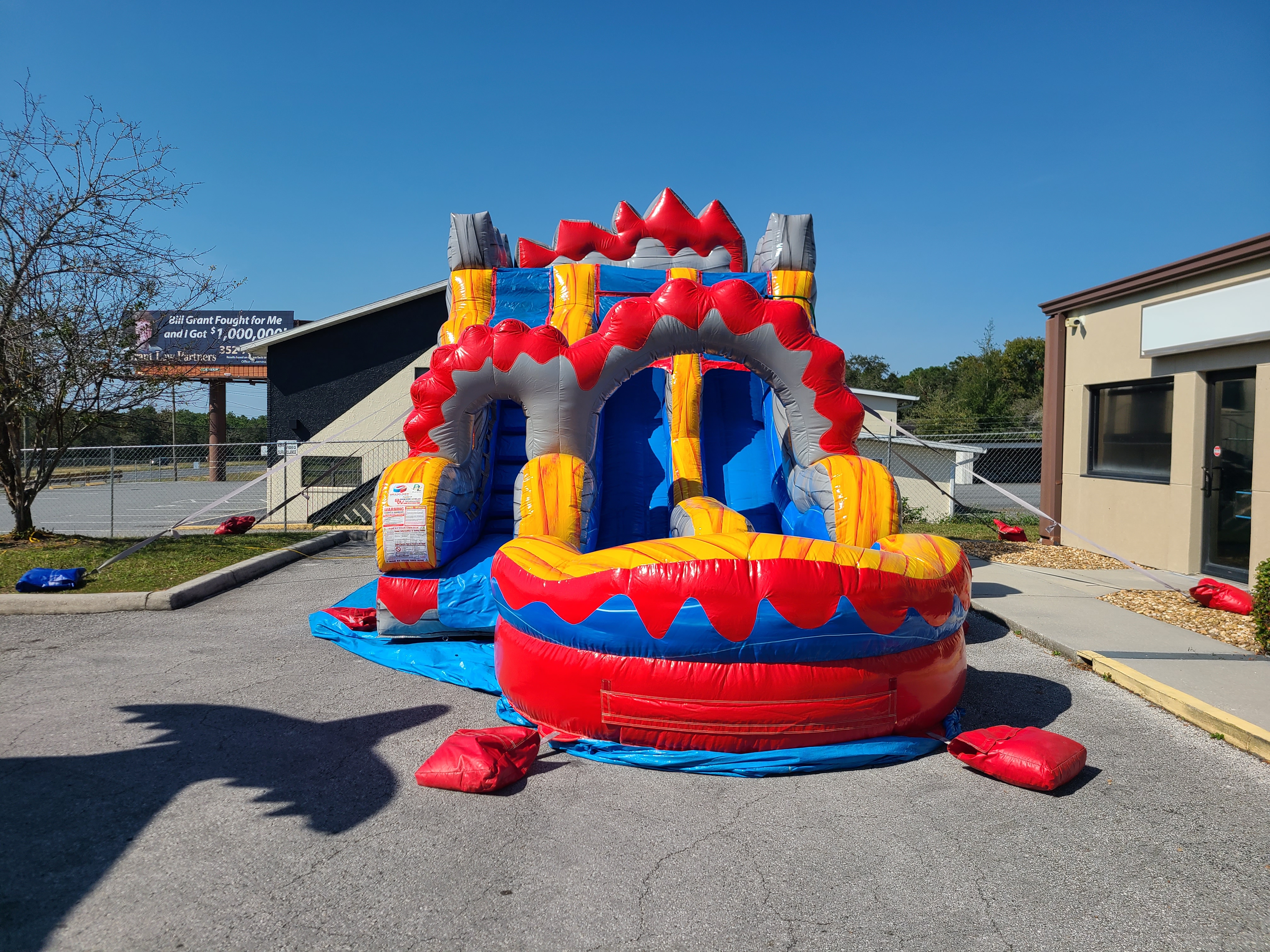 15' Fire Falls Double Lane Inflated Pool Slide - Party and Inflatable ...