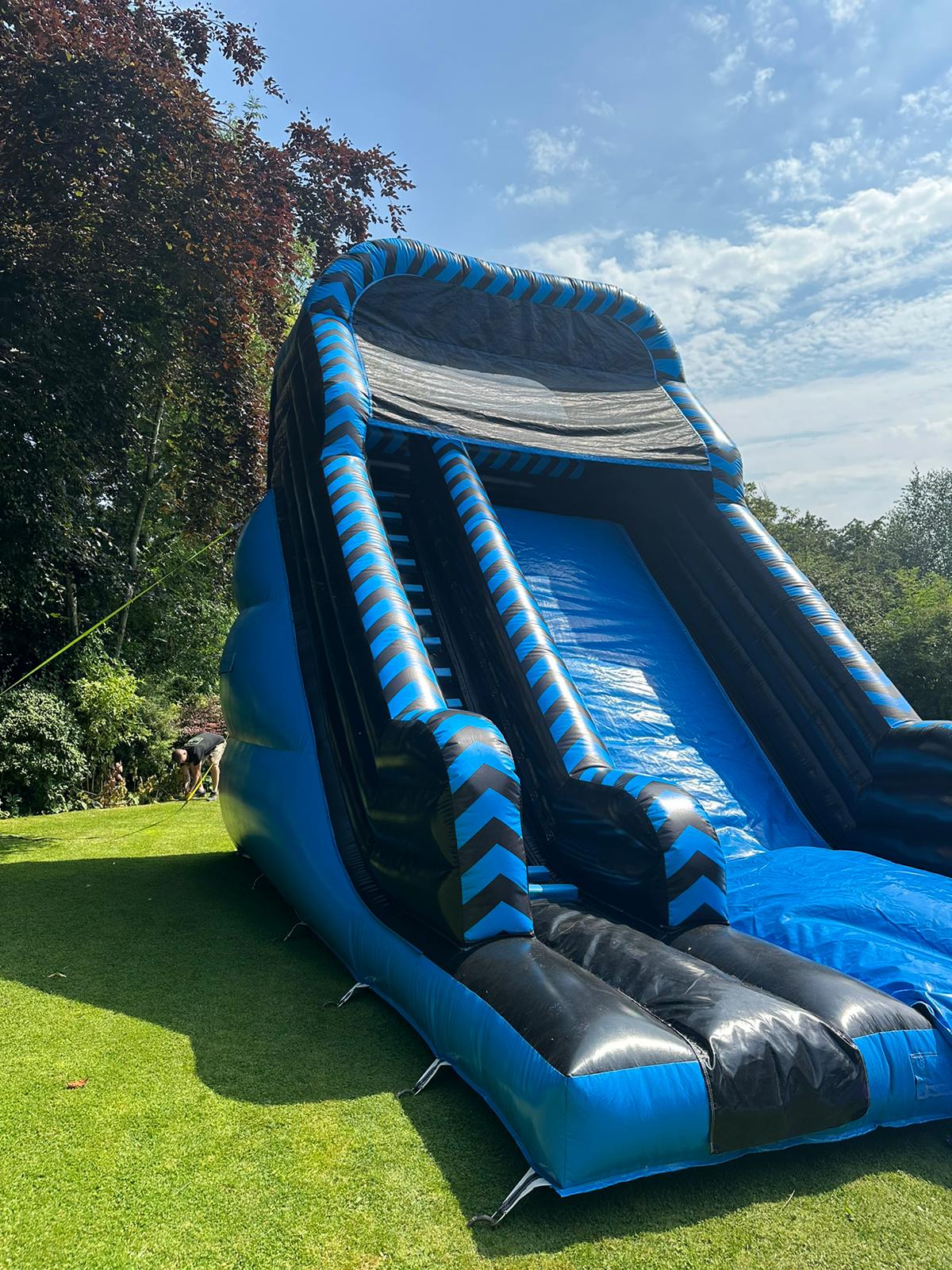 12ft Black & Blue Super Slide - Bouncy Castle Hire in Manchester ...