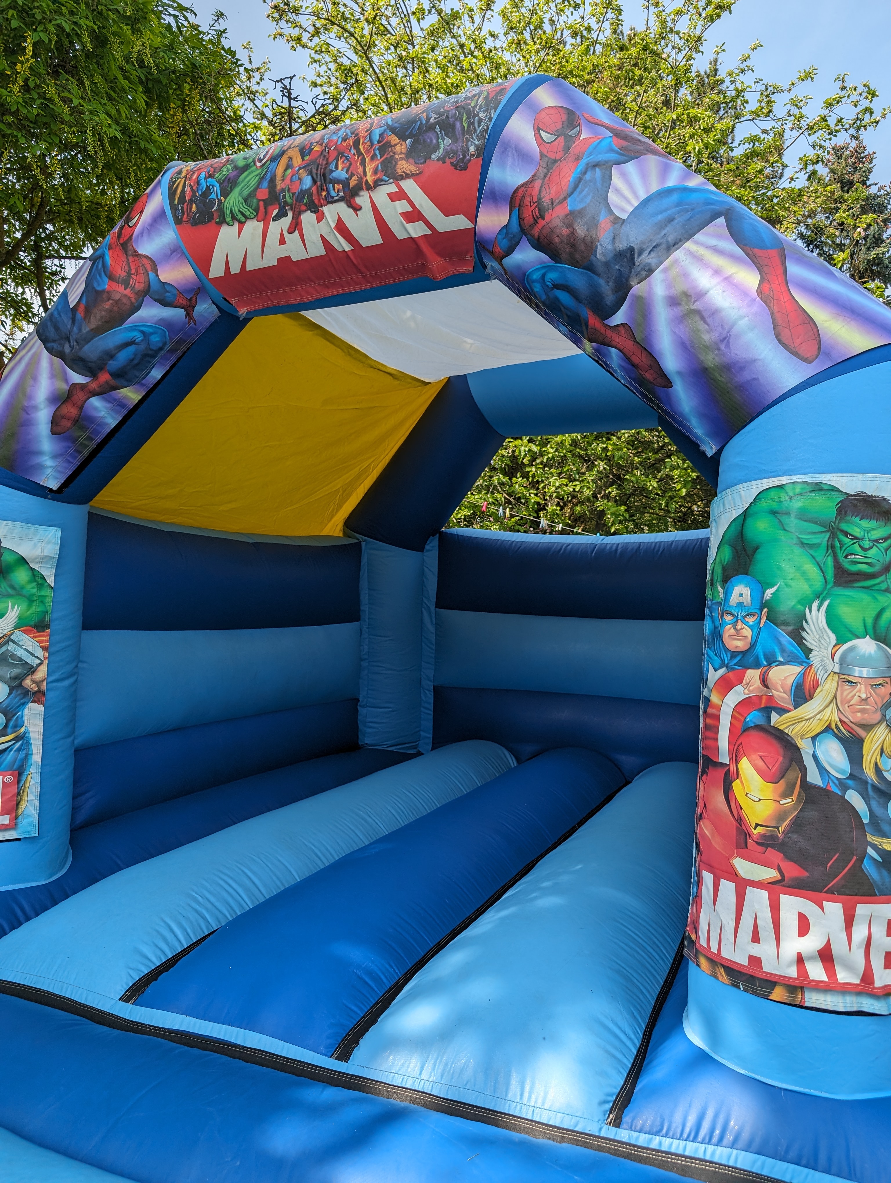 Superhero Blue Bouncy Castle Hire in Bristol | Perfect for Your Child’