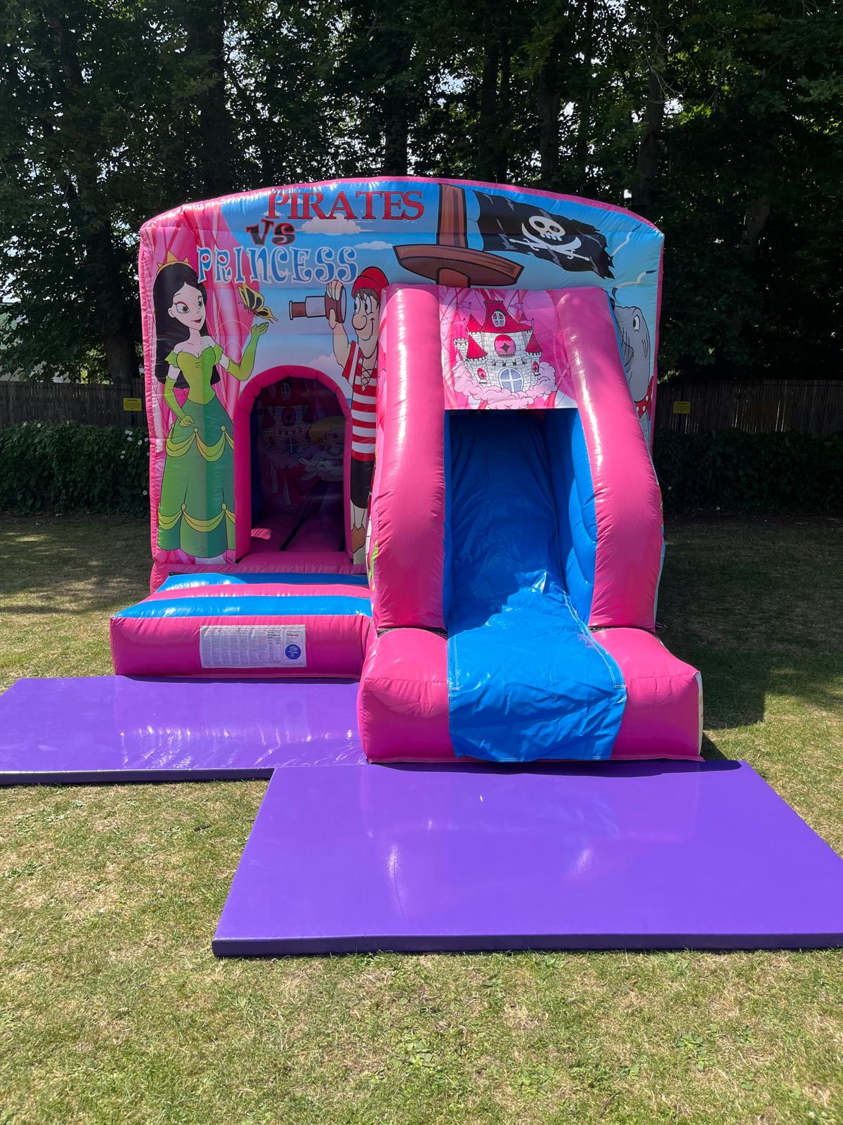 Pirates VS Princess Castle with a front slide - Bouncy Castle Hire in ...